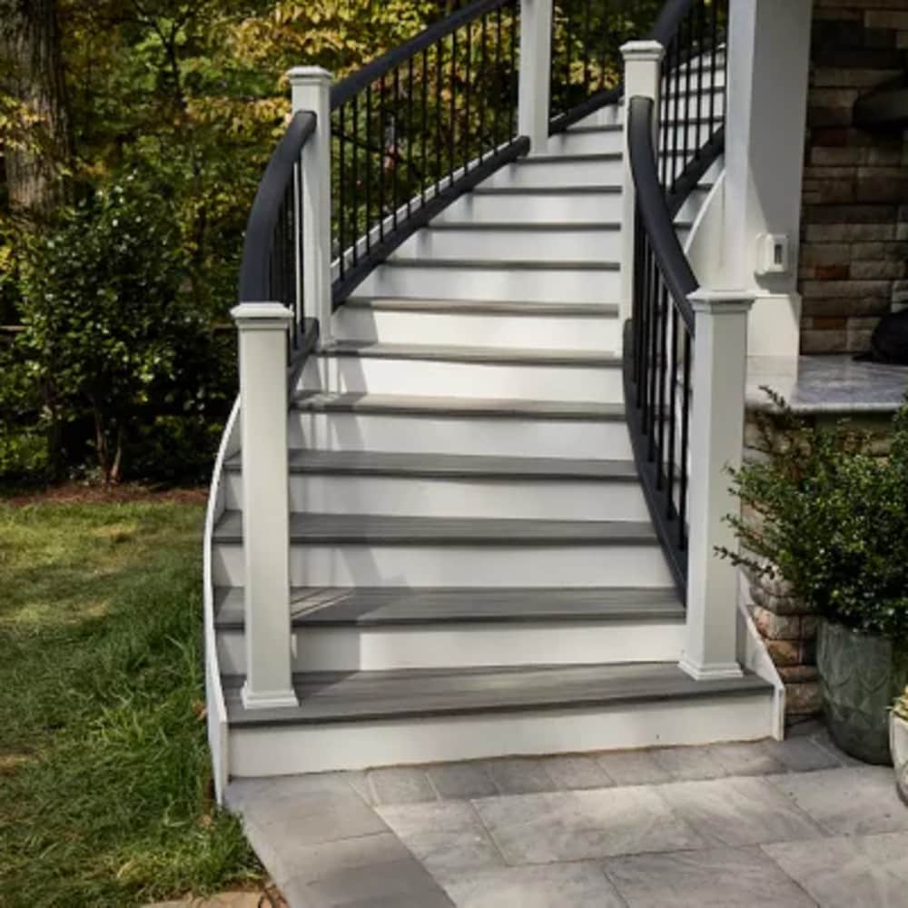 Trex Transcend 8-ft x 36-in Charcoal Black Composite Deck Stair Rail ...