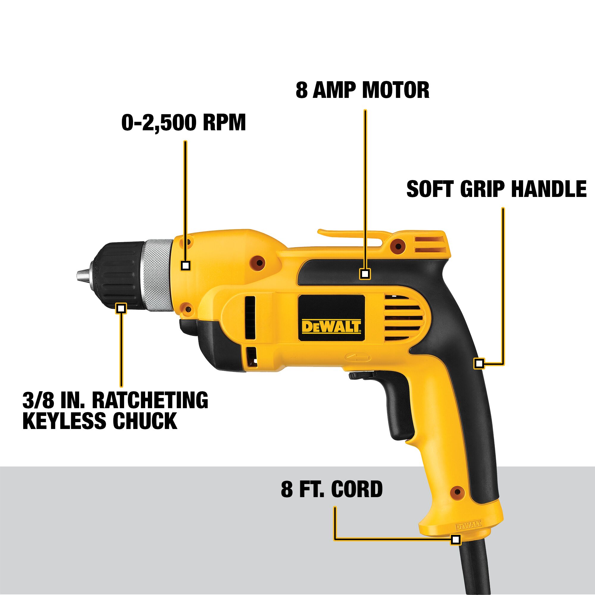 DEWALT 3 8 in Keyless Drill Soft Bag included DWD110K at Lowes