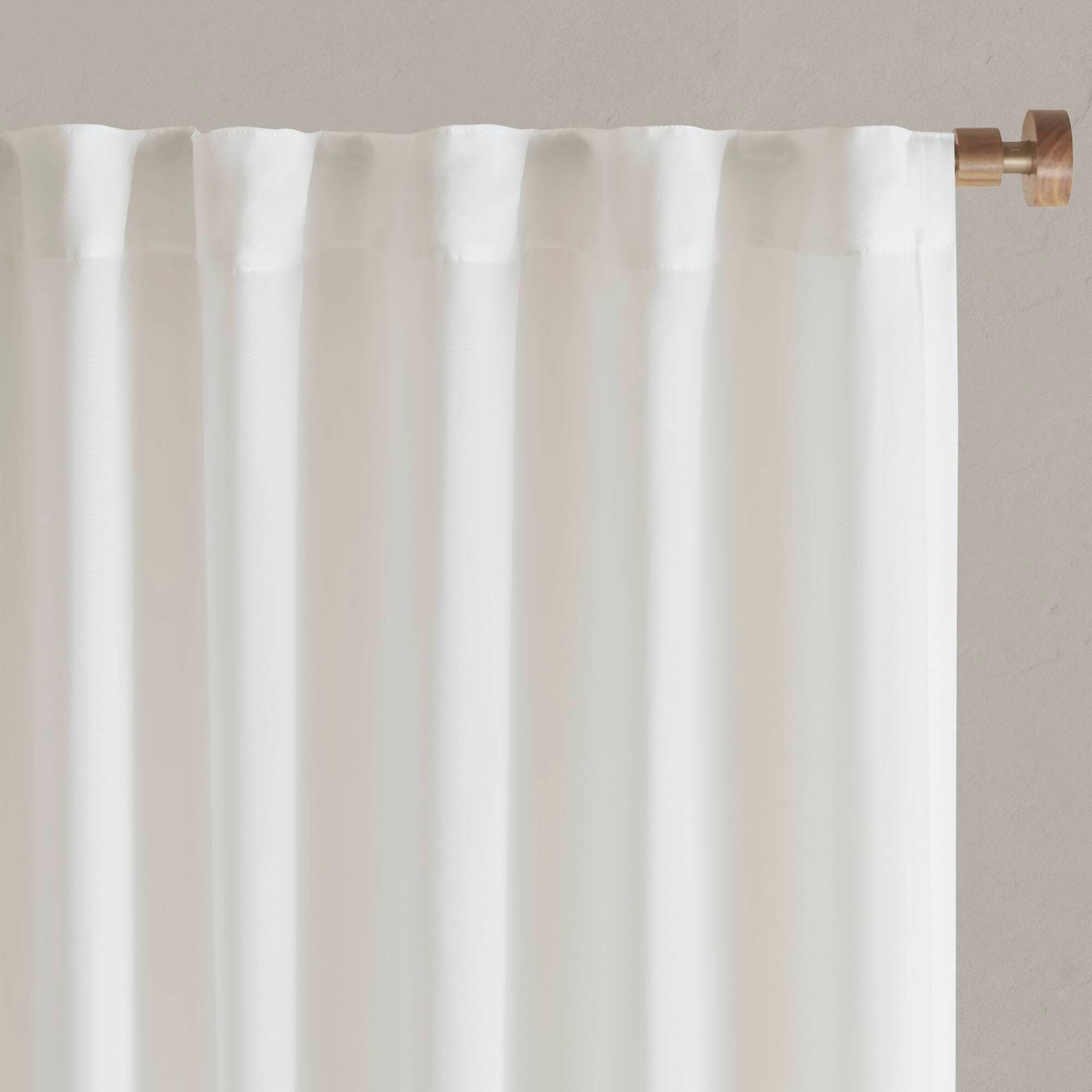 Tinyhomie 2 PCS Rod Pocket Back Tab Privacy Curtain Pair White 52x84 in ...
