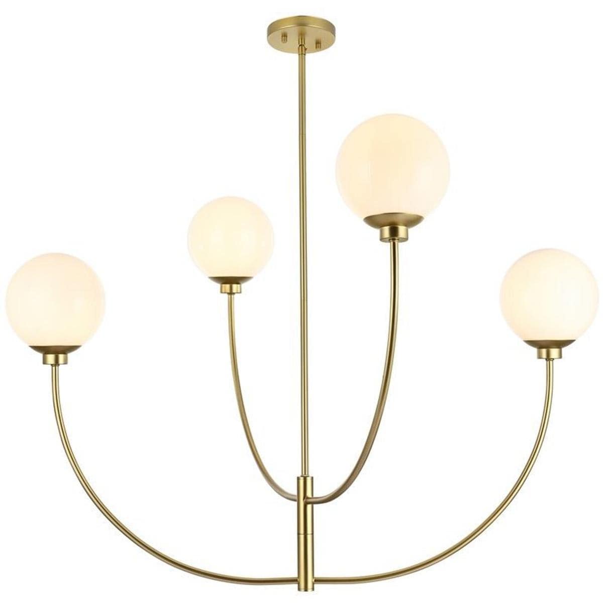 Elegant Lighting Living District LD814D42BR Nyomi 4 Light 42 inch Brass ...