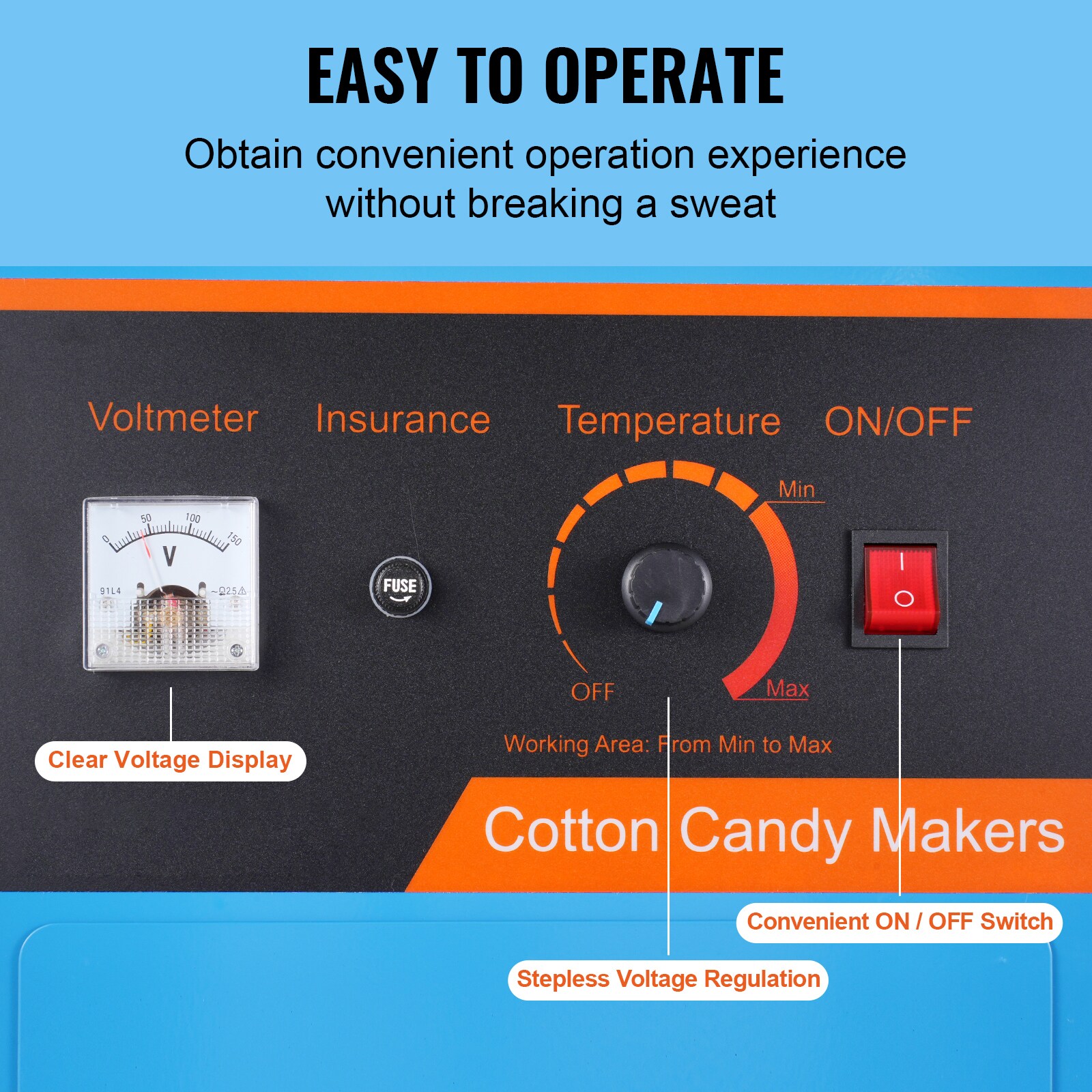 VEVOR Electric Cotton Candy Machine 1000W Candy Floss Maker Commercial ...