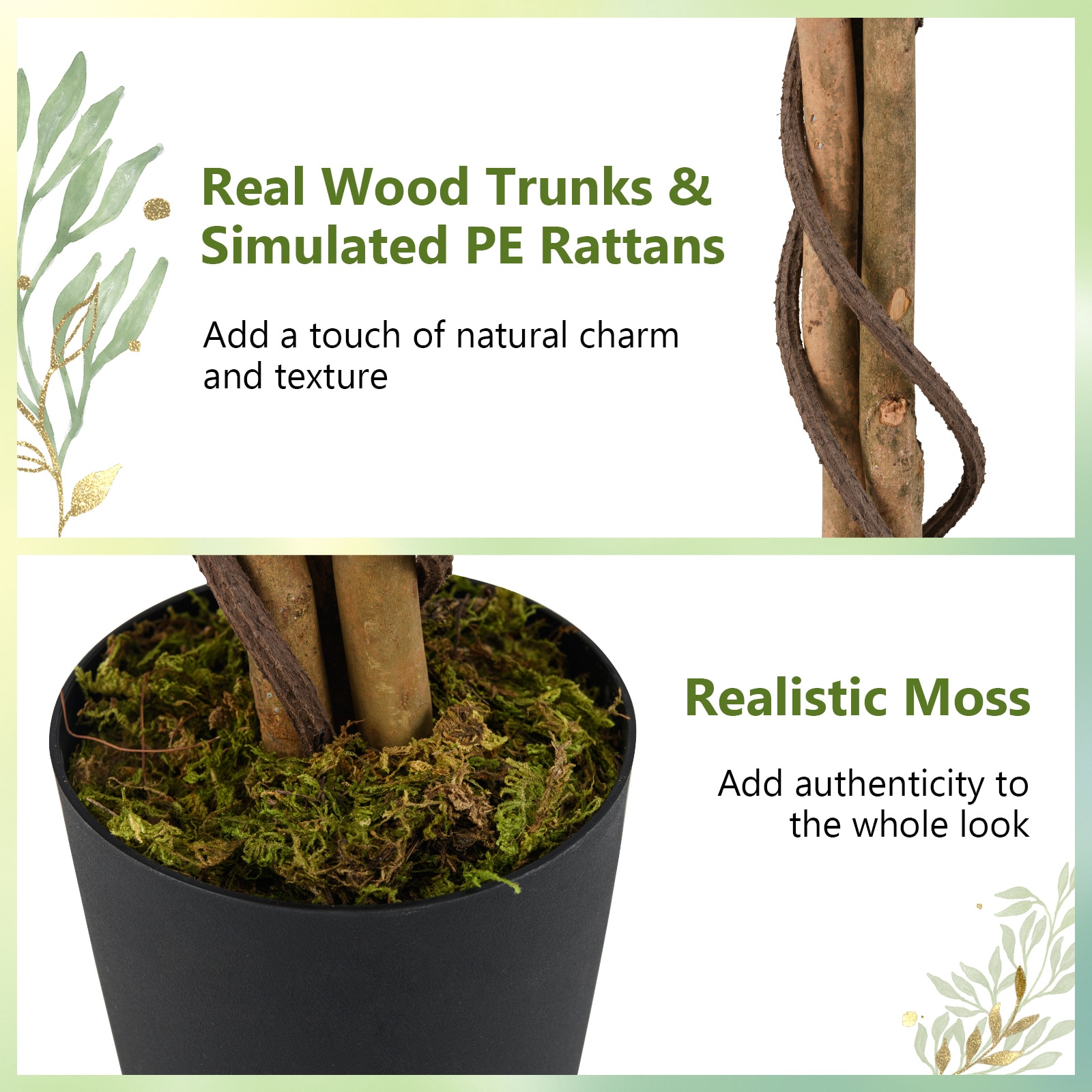 YERIVA 59-in Pink Indoor/Outdoor Floor Cherry Blossom Artificial tree ...