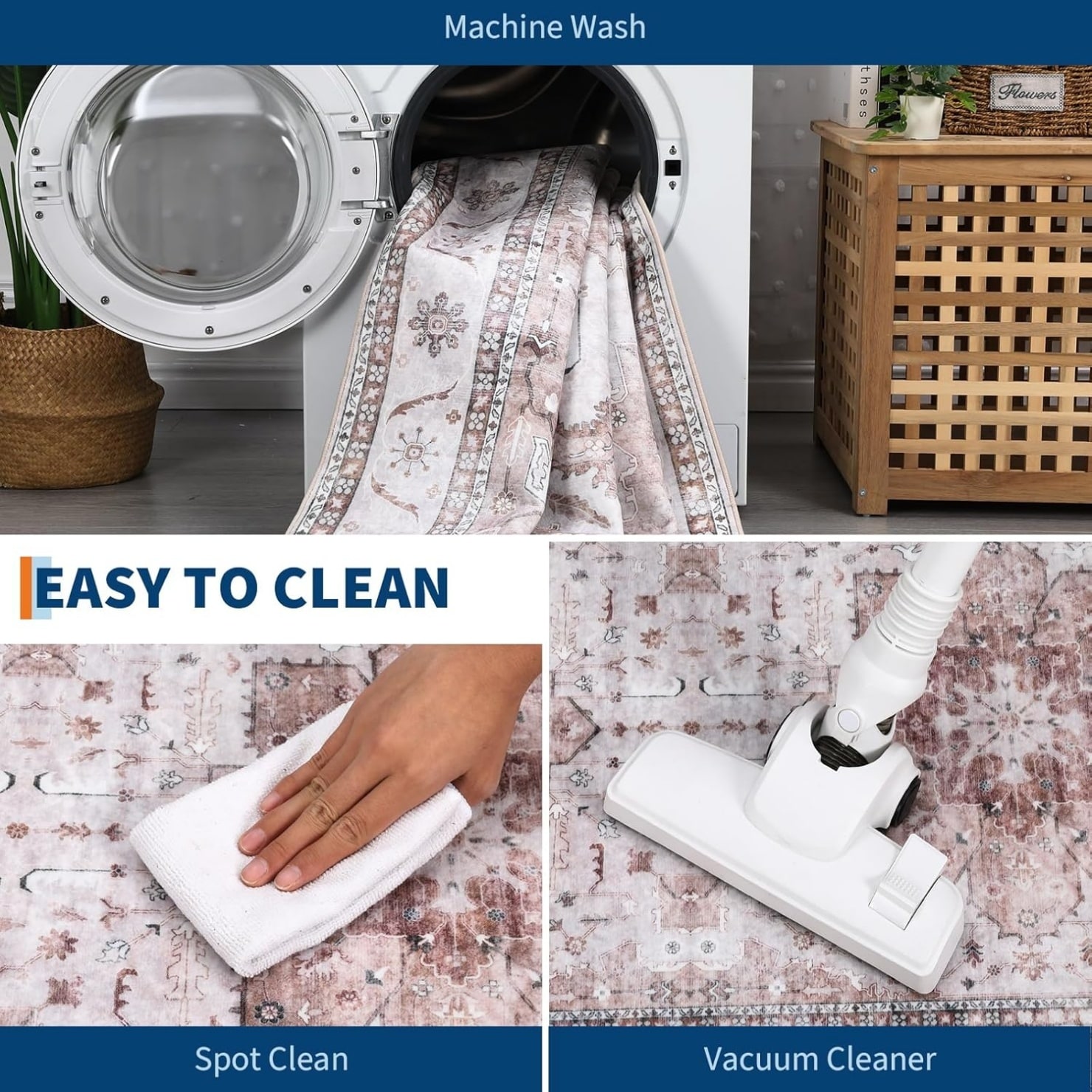 Garvee 4x6 Ft Area Rugs for Living Room Machine Washable Rug ...
