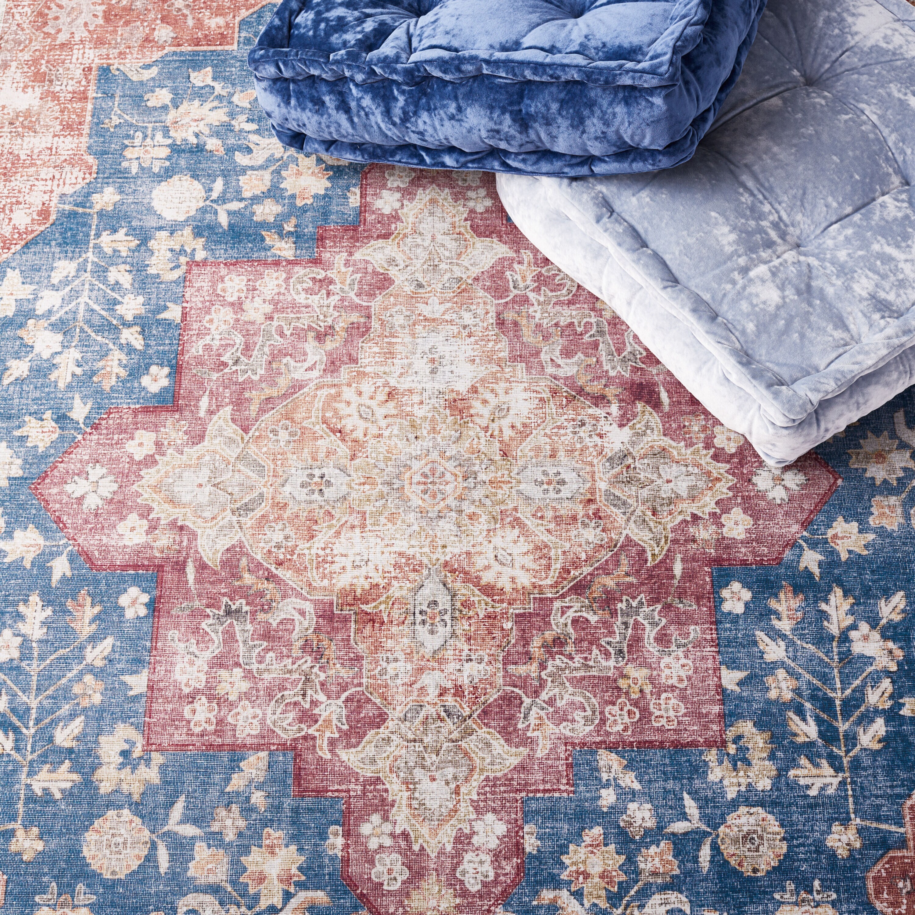 Safavieh Tucson Vintage Persian 105N Navy Rust Machine Washable/Slip ...