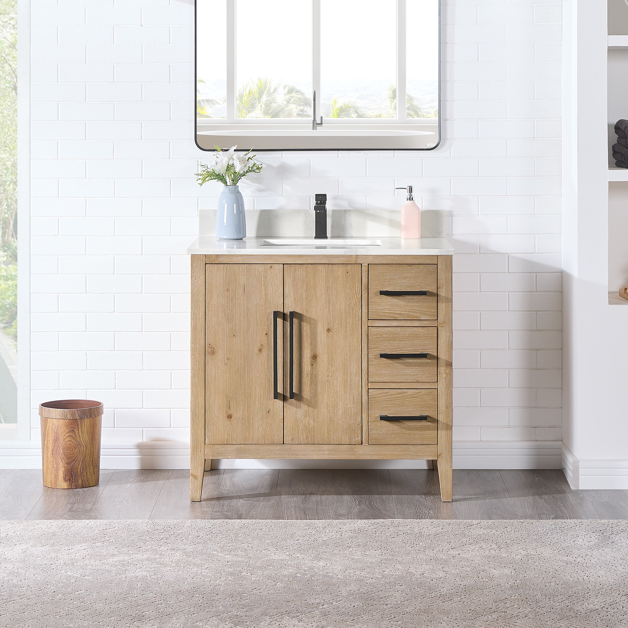 Altair Laurel 36-in Weathered Fir Undermount Single Sink Bathroom ...