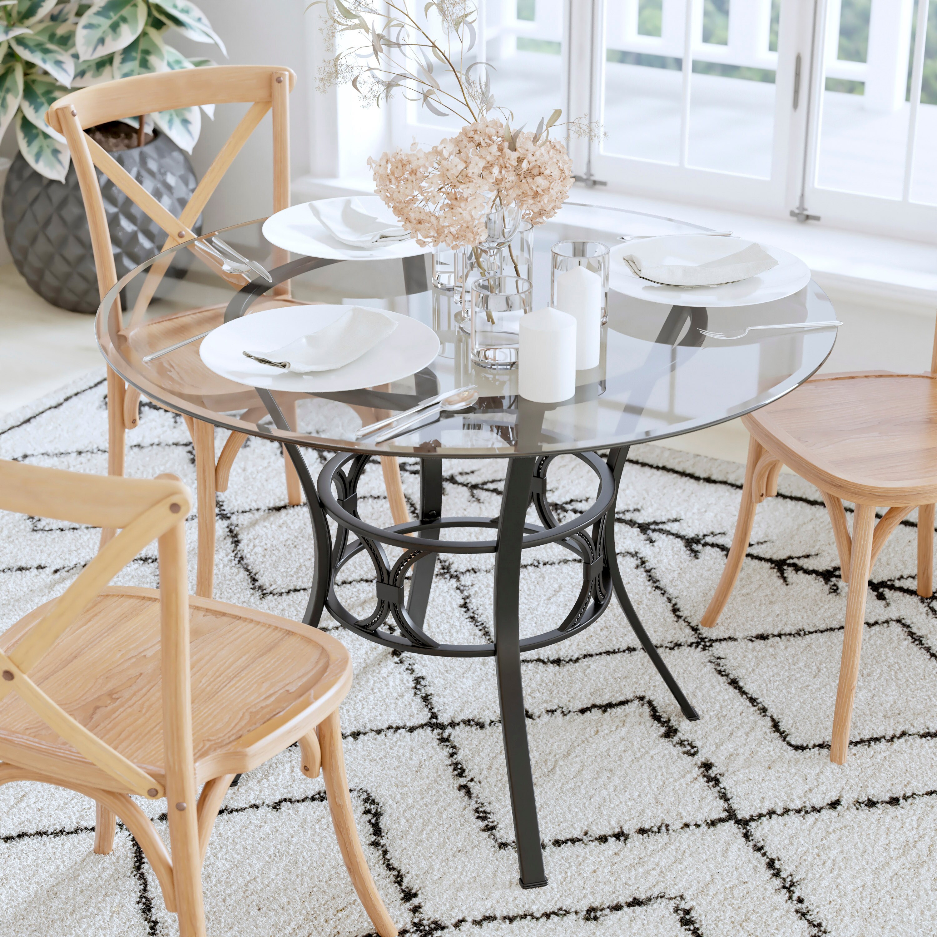 Flash furniture princeton round glass dining table store