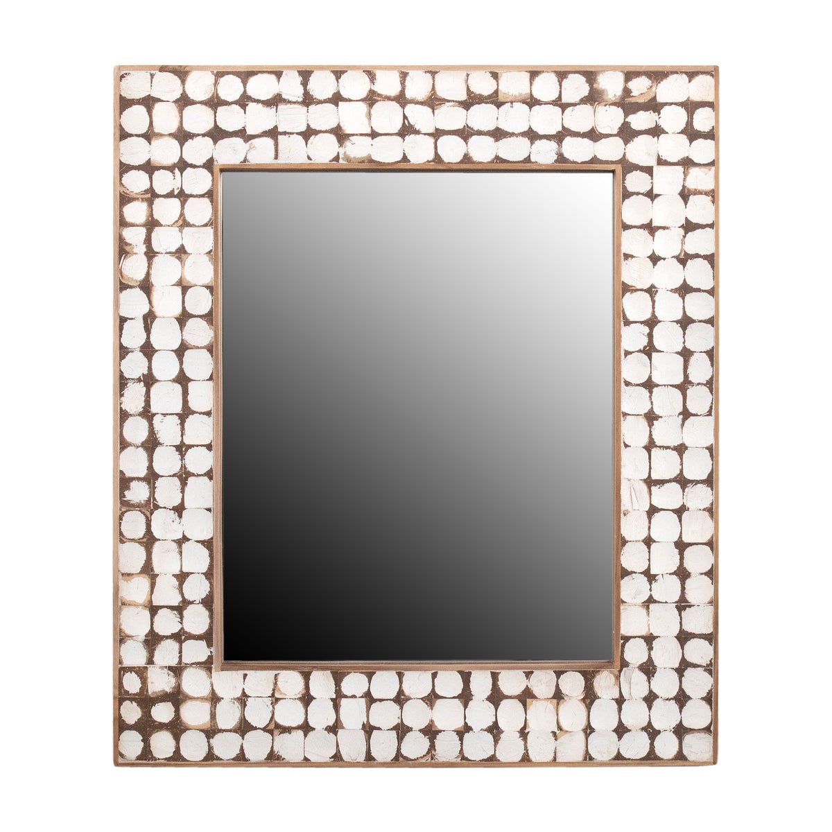 Jeffan New Hampton Rectangle Coconut Shell Mirror White Patina in the ...