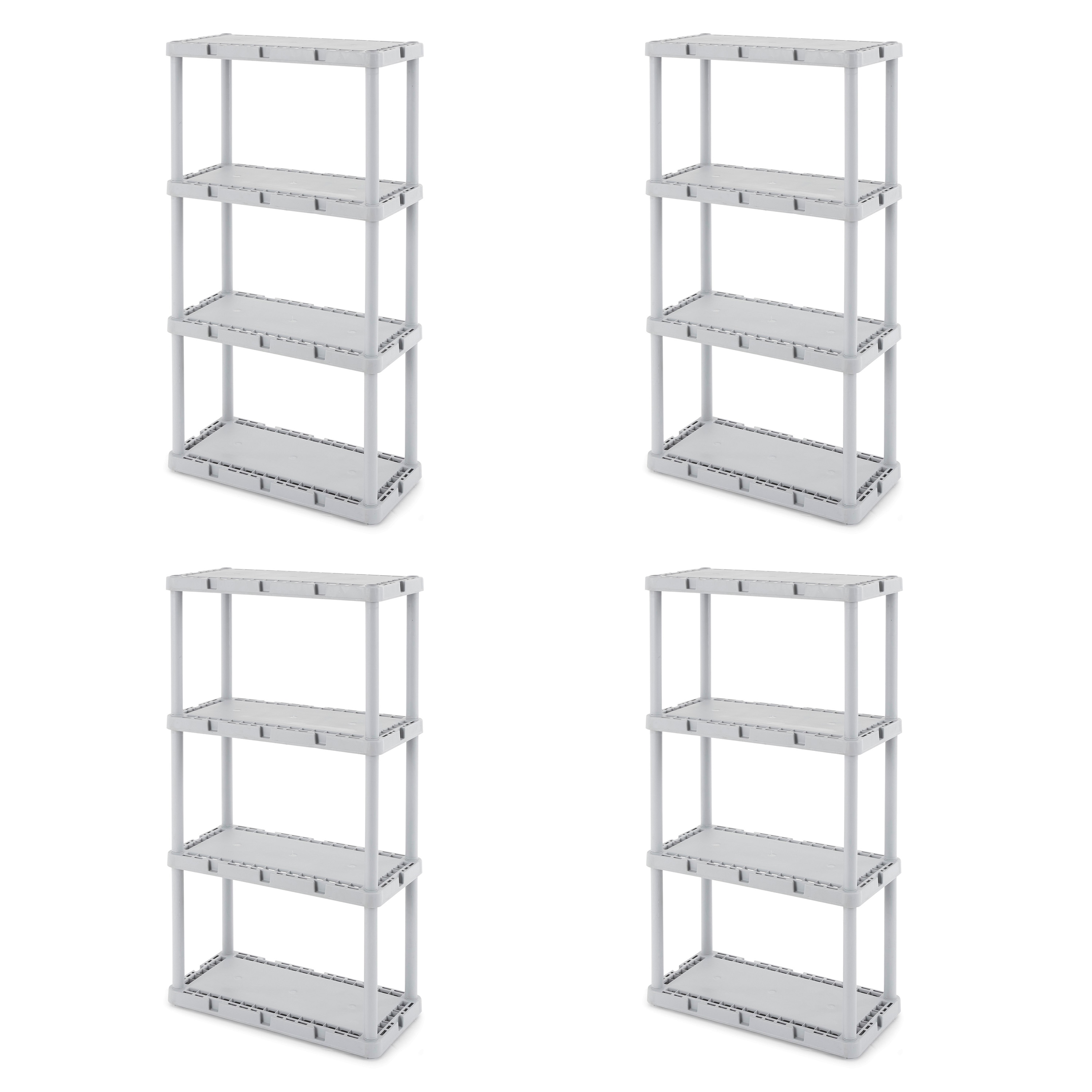 Gracious Living Knect-A-Shelf 4 Tier Light Duty Storage Shelving System ...