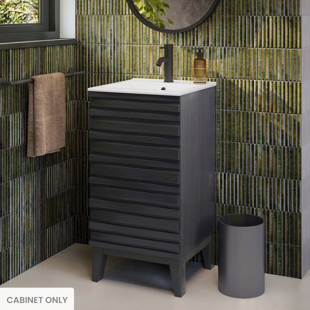 Swiss Madison Cascade 18 Bathroom Vanity in Black Cabinet in the ...