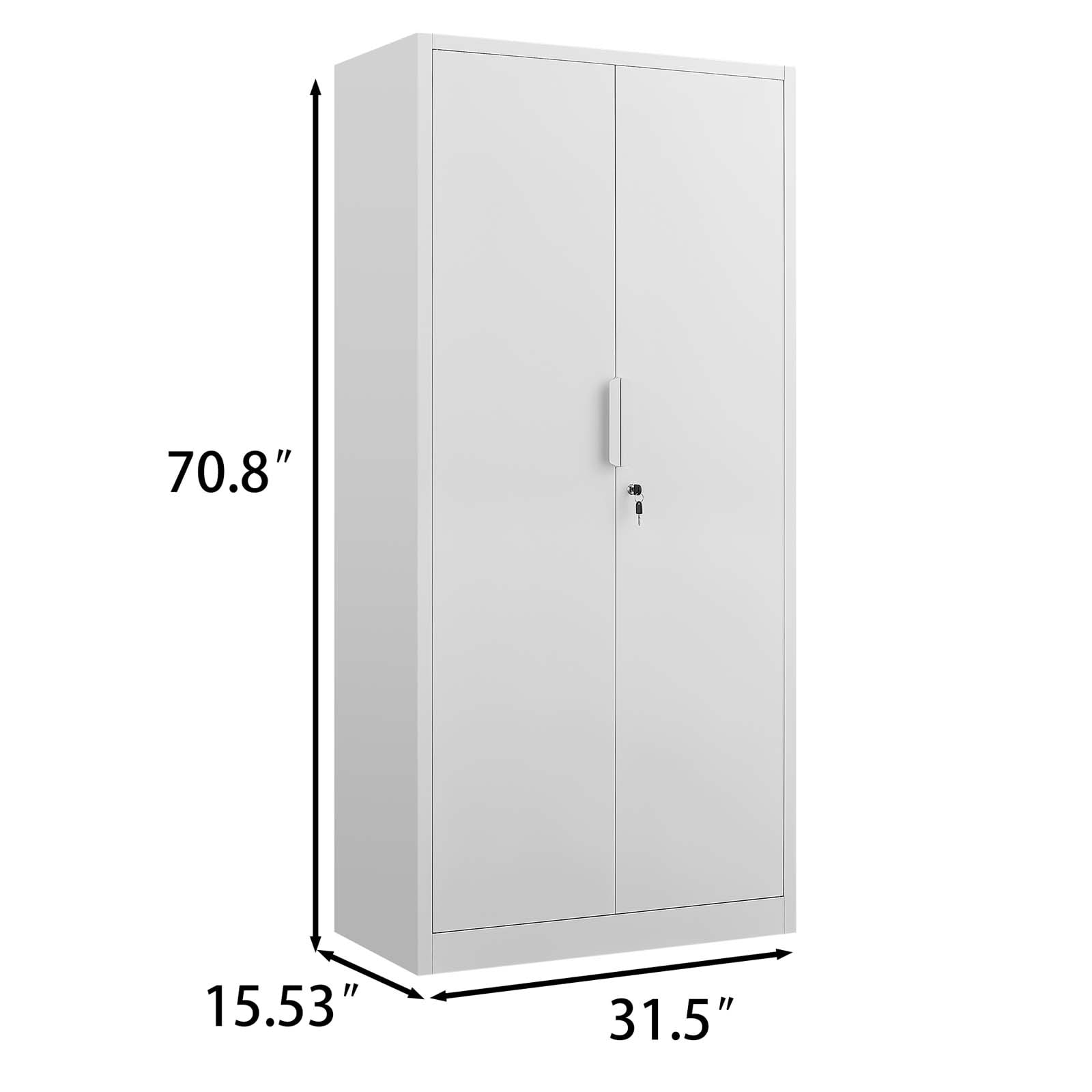White 2-Door 31.5-in File Cabinet Heavy-Duty Steel Filing Cabinet with ...
