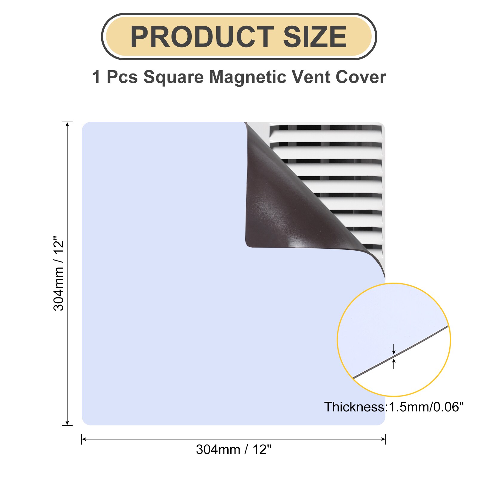 Unique Bargains 1pc Square Magnetic Vent Covers 12-Inch x 12-Inch Floor ...