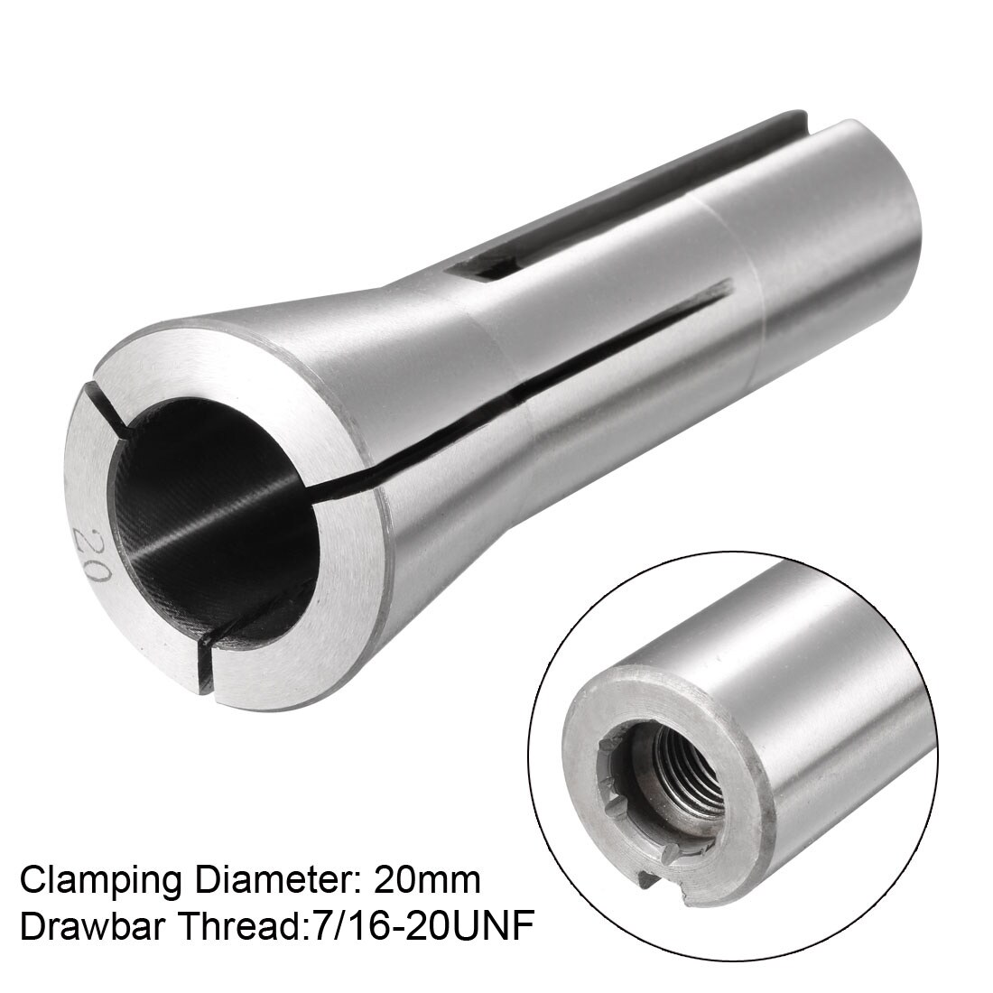 Unique Bargains R8 Collet 20mm Metric Mill Chuck Holder 65Mn Spring ...
