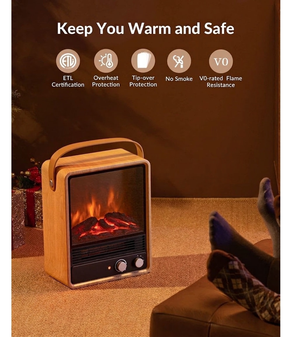 Misopily Electric Fireplace Heater 1500W Portable Indoor Space Heater ...