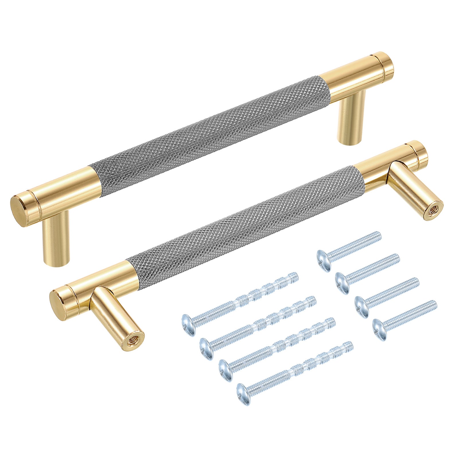 Unique Bargains Cabinet Handles 8pcs 5 Inch - Aluminum Alloy Knurled ...