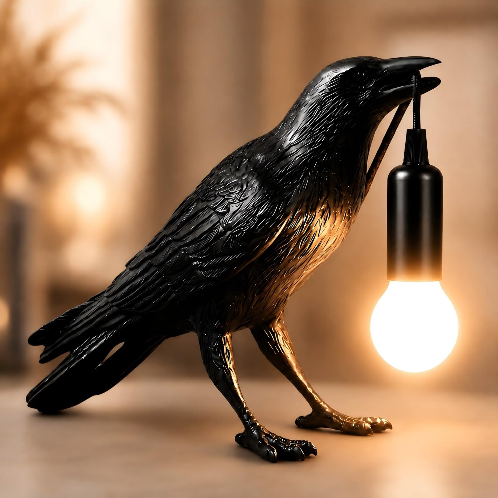 Oyezvary Crow Lamp Raven Table Lamp with Bulb Gothic Decor for Bedroom ...