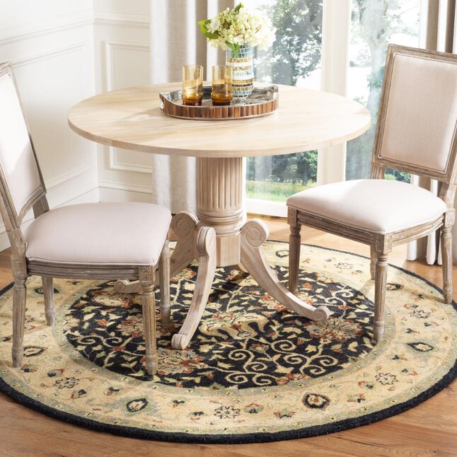 Safavieh Antiquity Dergaz 6 X 6 (ft) Wool Black Round Indoor Floral ... Safavieh Antiquity Dergaz 6 X 6 (ft) Wool Black Round Indoor Floral ...