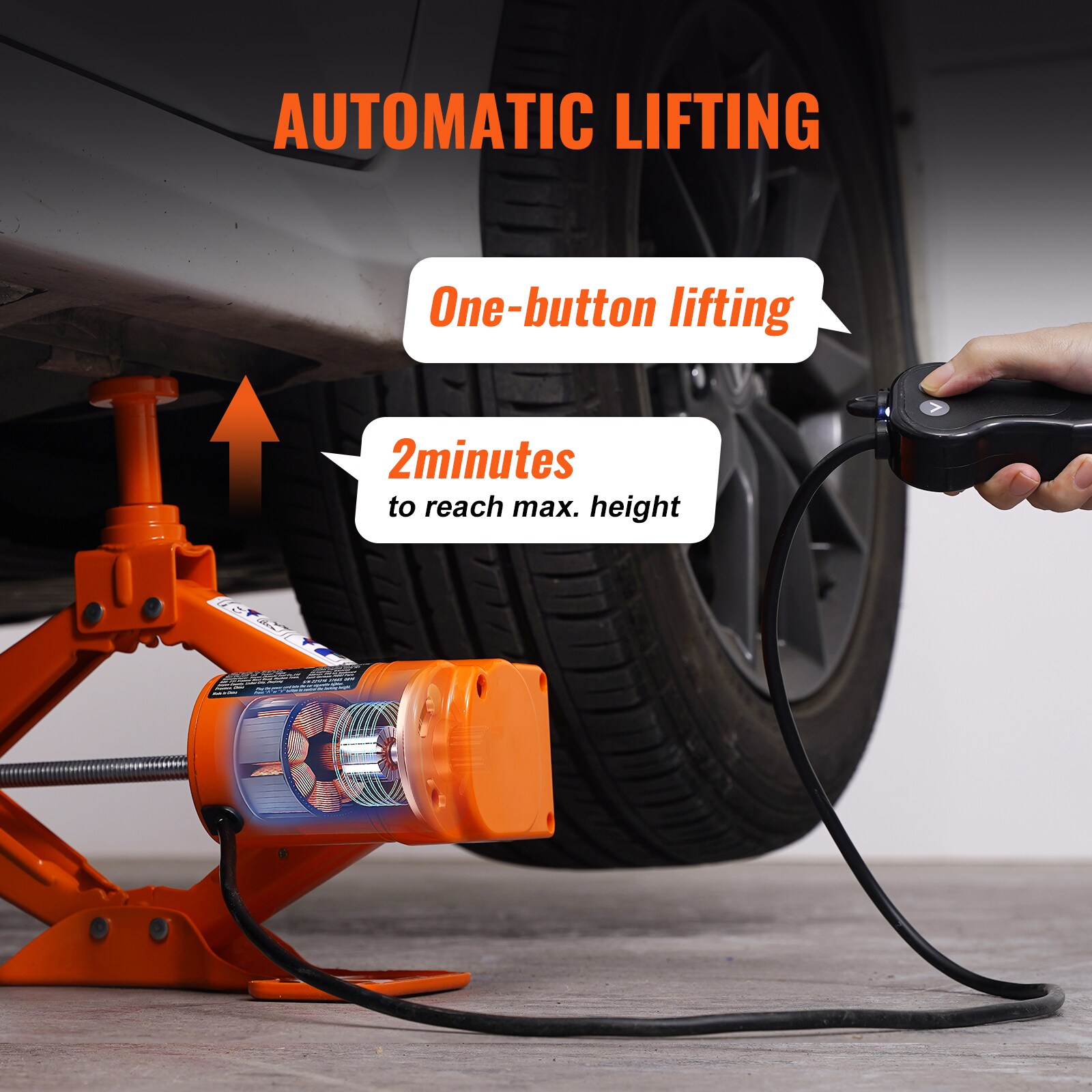 VEVOR Electric Car Jack 3 Tons /6600 lbs Scissor Jack 12V Electric ...