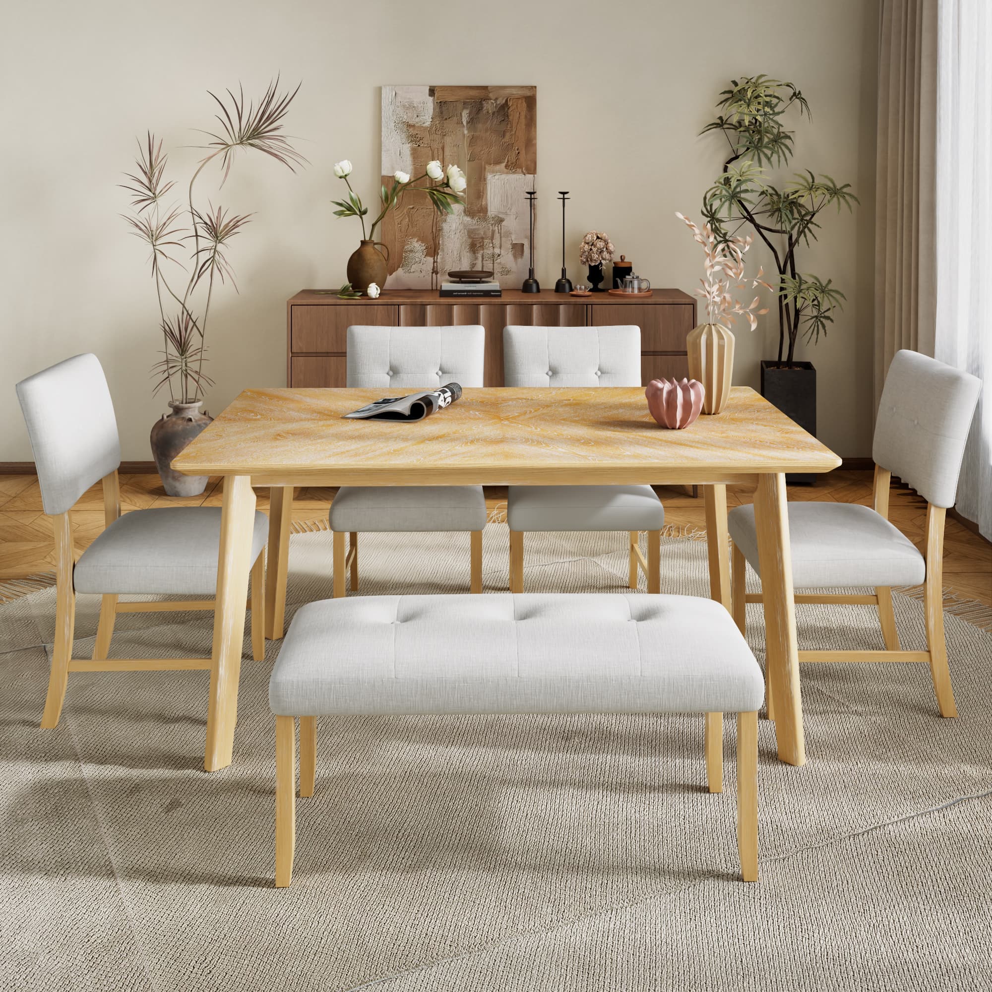 Ama Pear Upholstered Tufted Bench Modern Bedroom Bench Upholstered ...