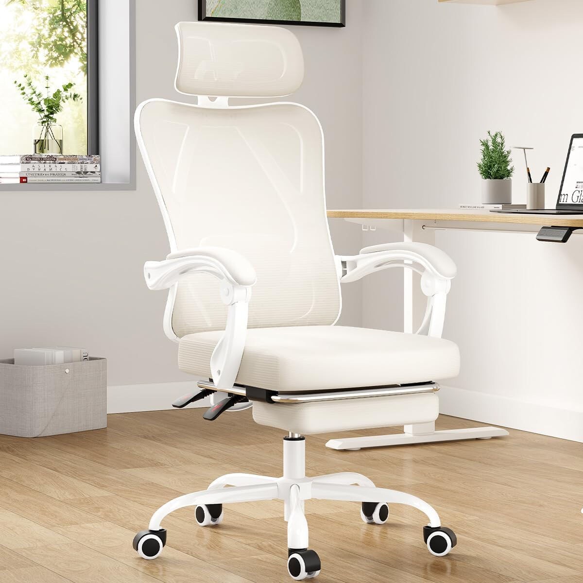 Wooakway High Back Mesh Office Chair with Adjustable Lumbar Support ...