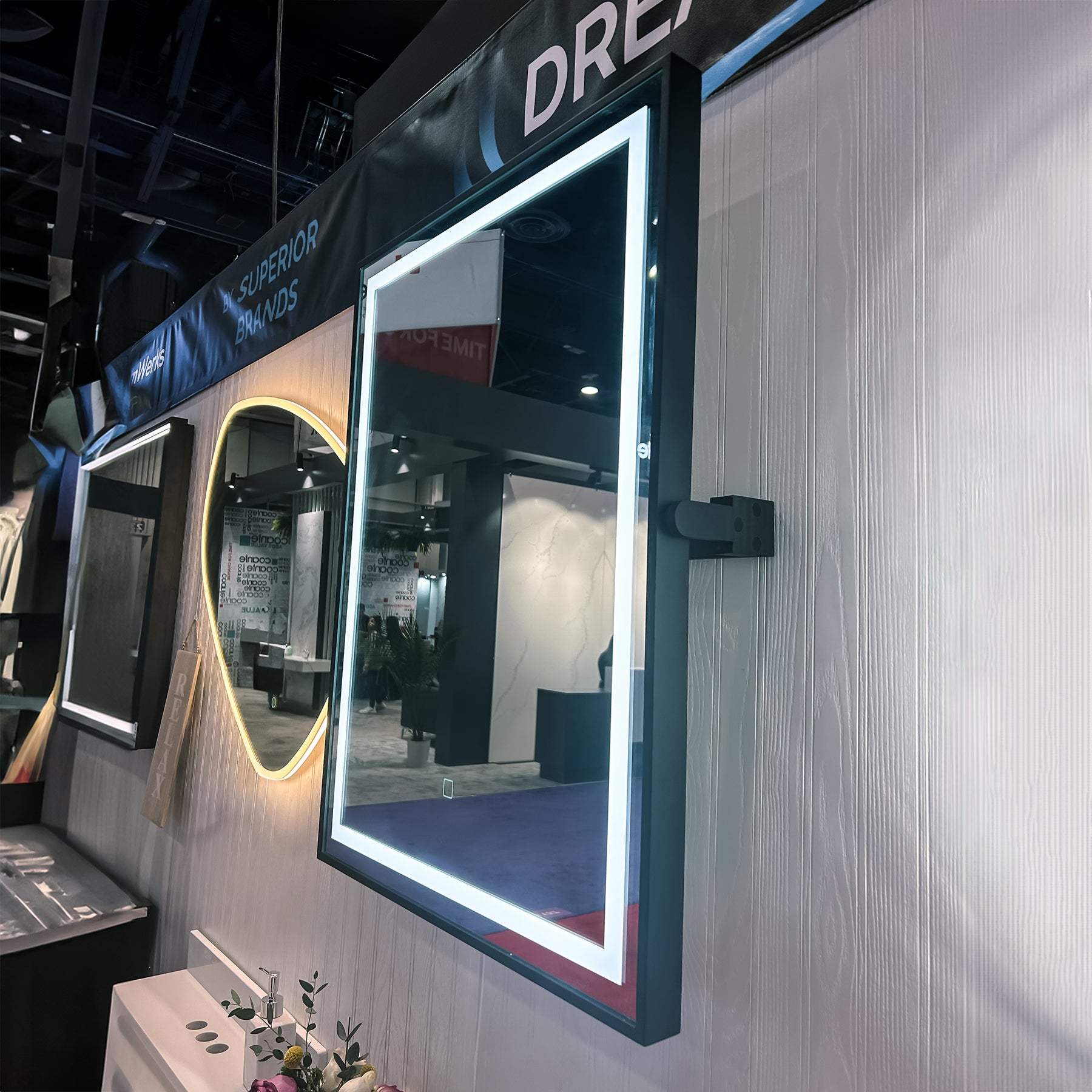 Dreamwerks LED Bathroom Mirrors 24-in x 32-in Framed Rectangle Dimmable ...