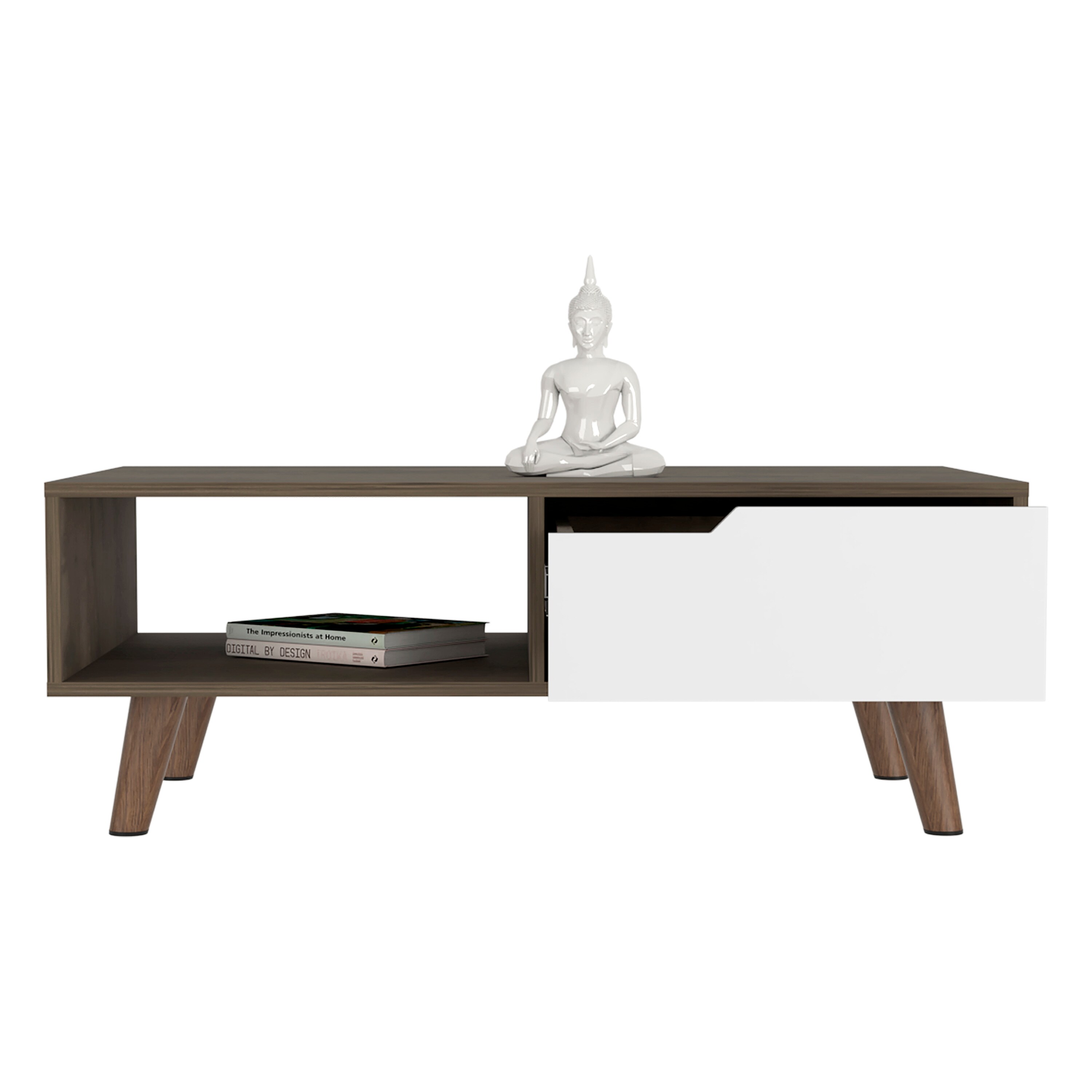 Blisstyle Connors Chrome Round Glass Top Coffee Table Coffee Table ...