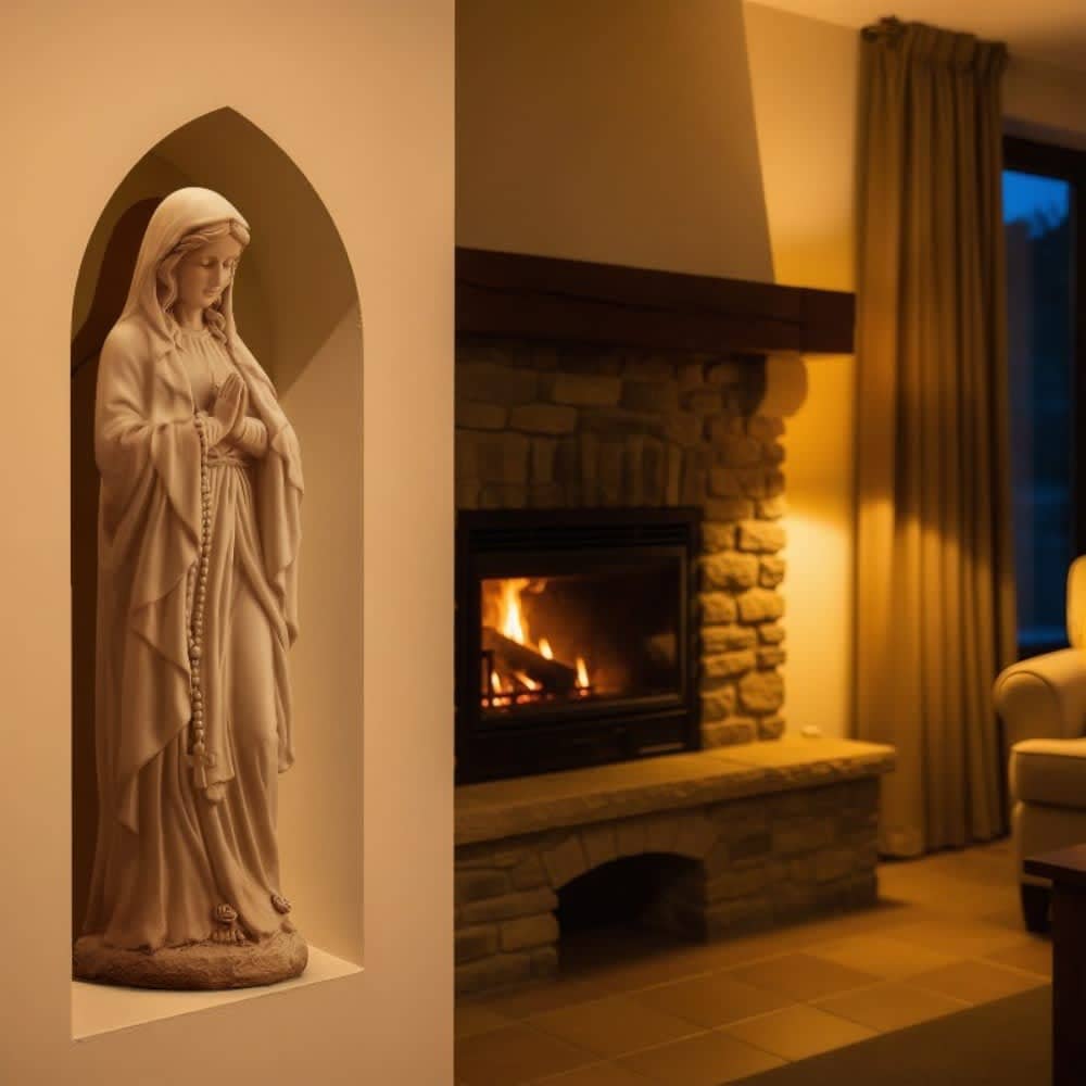 U-HOMY 29 Inch Virgin Mary Outdoor Sculpture with Praying Hands for ...