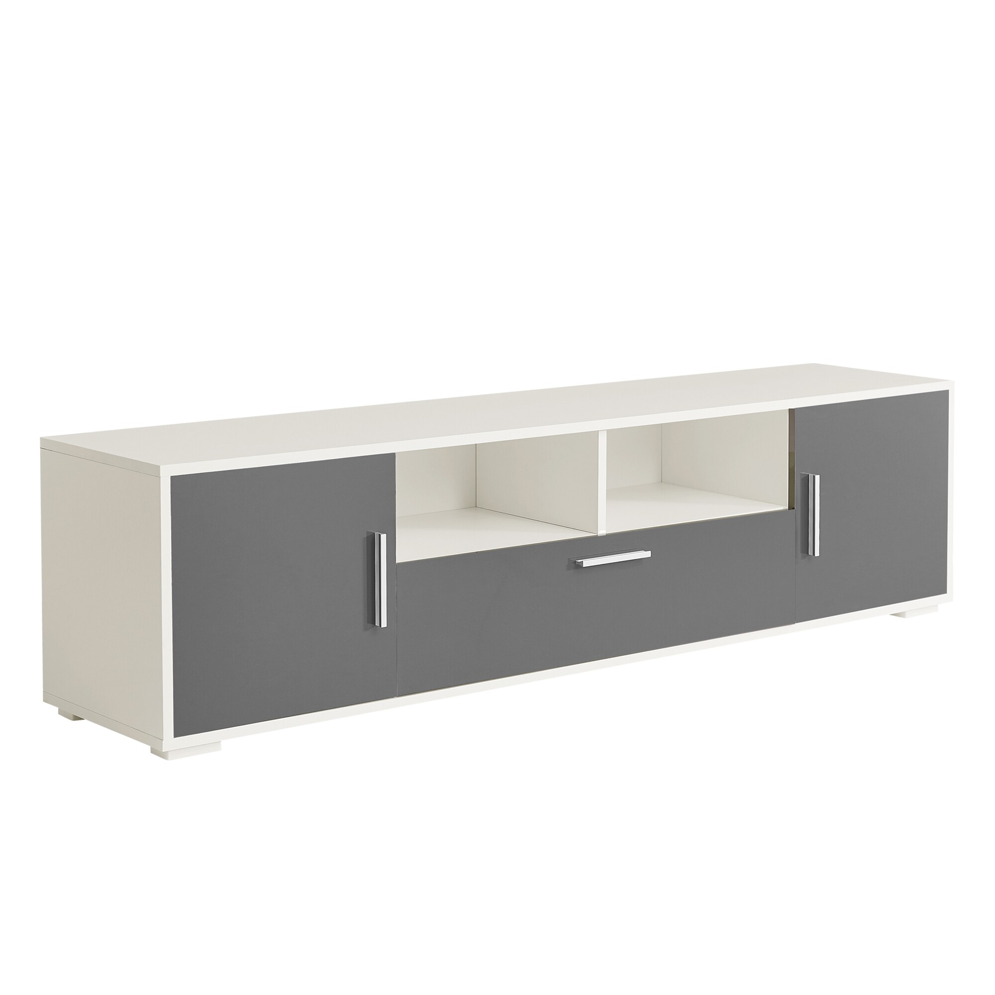 Siavonce Modern/Contemporary White and Dark gray TV stand ...