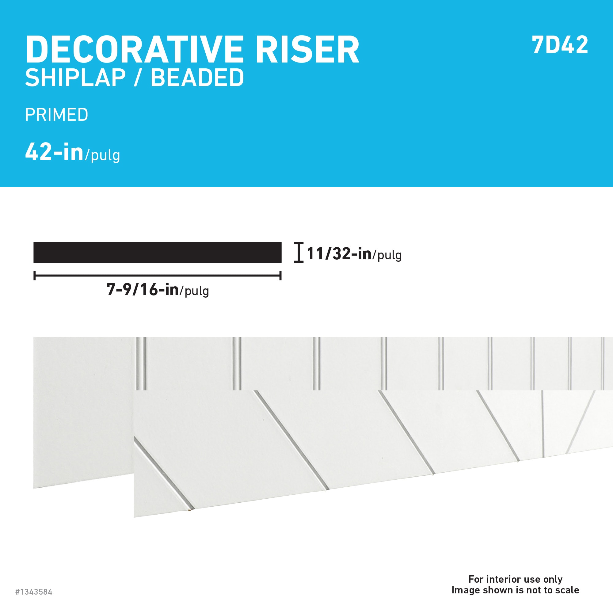 Ornamental Mouldings 42-in x 7.5625-in x 0.3438-in White MDF Stair ...