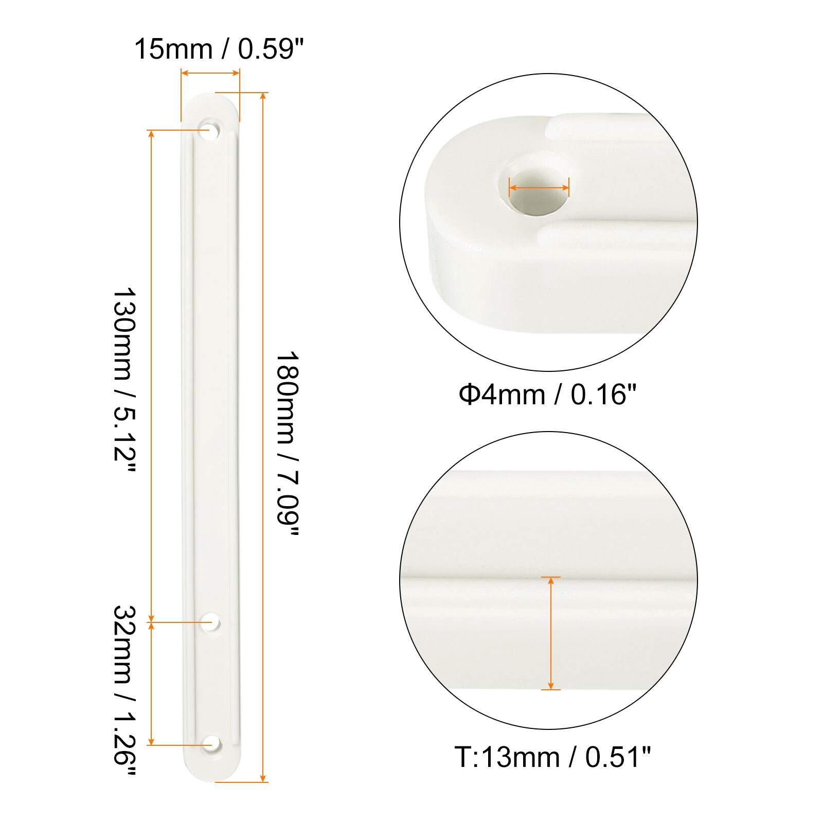 Unique Bargains Drawer Slides 24pcs 180mm - Plastic Drawer Rails Side ...