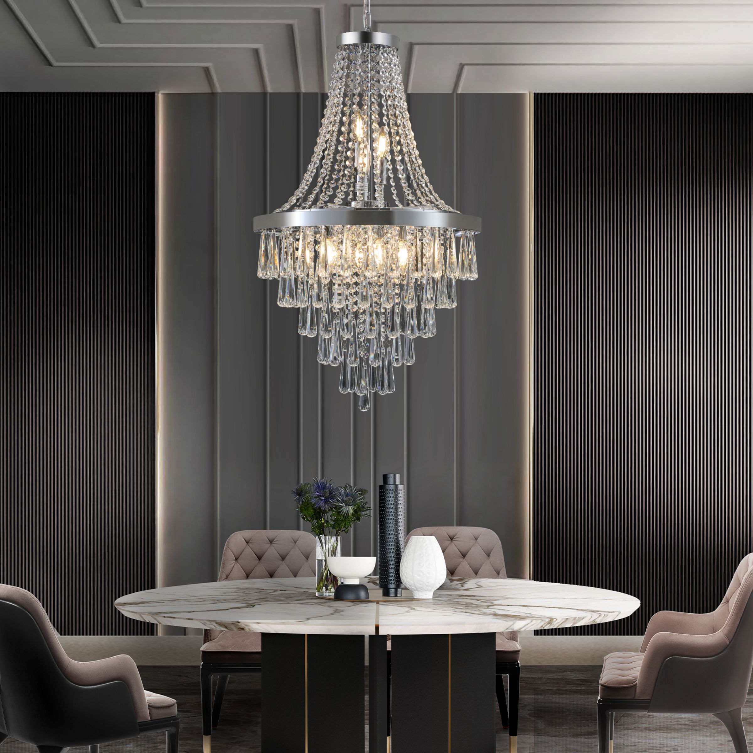 LIVIZA 11 -Light Chrome Modern/contemporary Teardrop Medium Hanging ...