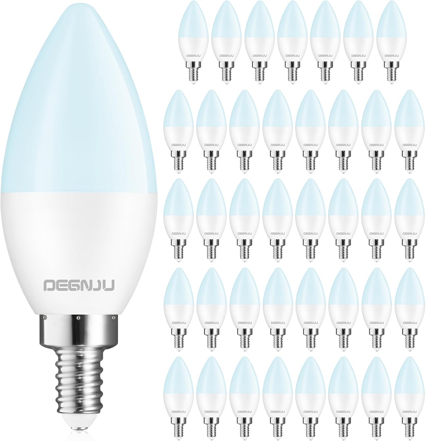 DEGNJU 40 Pack 60 Watt Equivalent B11 Candelabra LED Light Bulbs 5000K ...