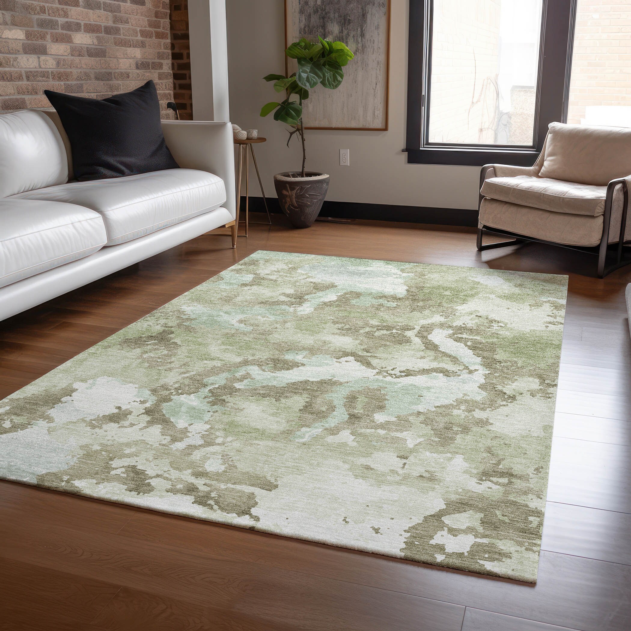 Addison Rugs Chantille ACN1381AL 10 x 14 (ft) Aloe Rectangular Indoor ...
