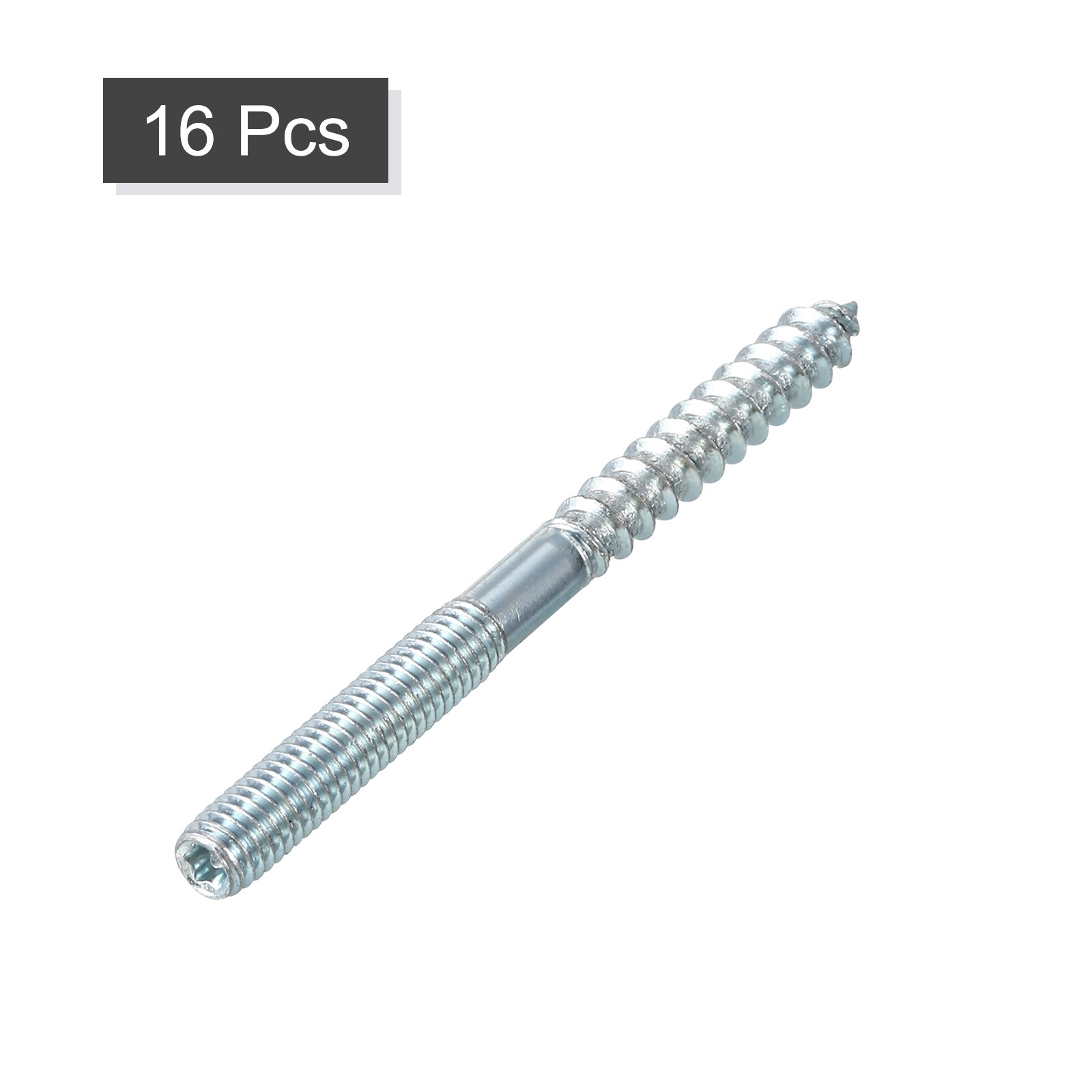 Unique Bargains 16pcs M6 Hanger Bolts Length 2-3/4-Inch(70mm) Double ...