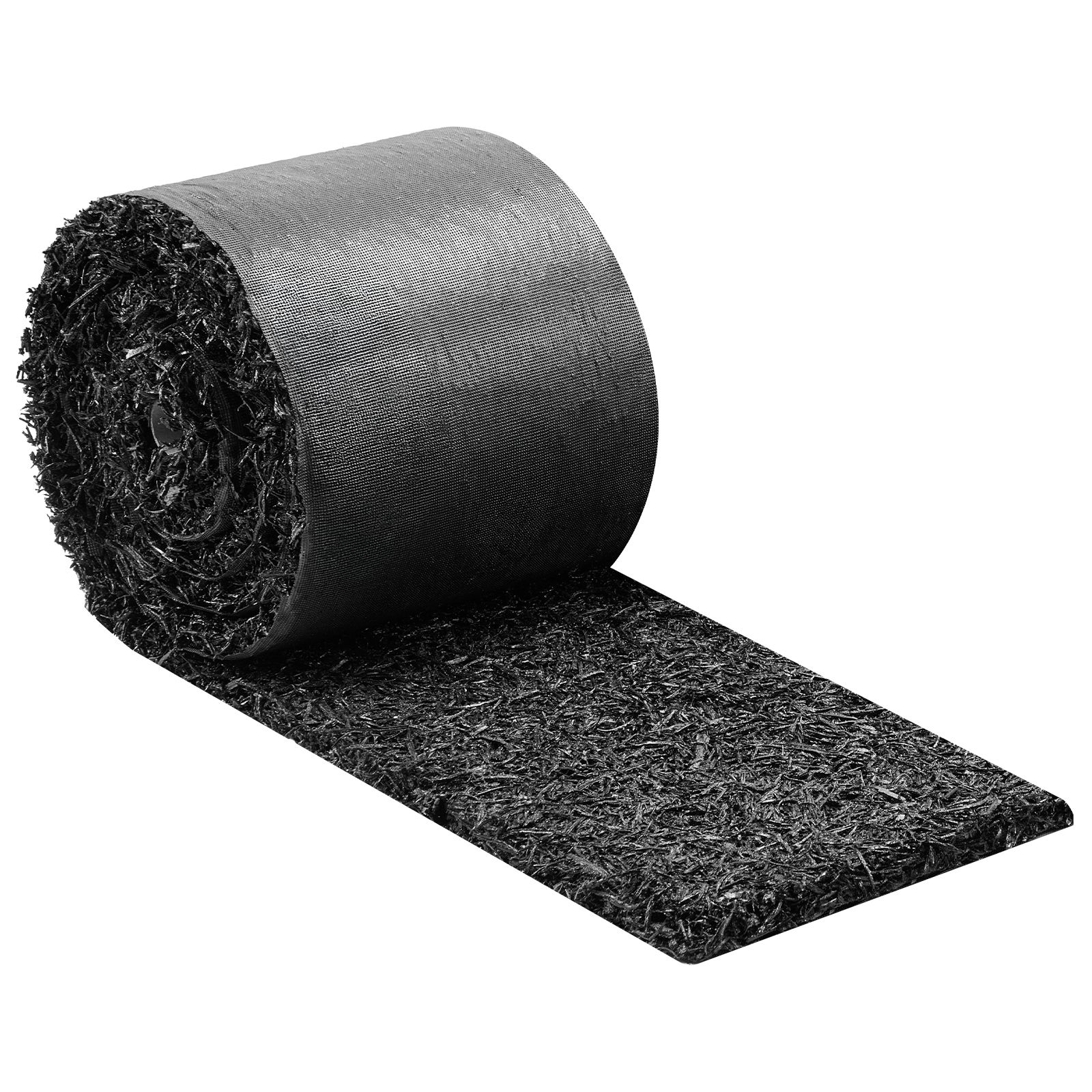 EFCUT 140-in x 4.5-in Recycled Rubber Mulch Edging Roll Black Flower ...
