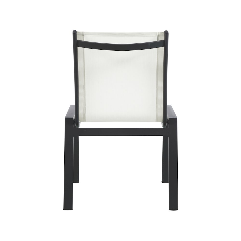 Meridian Nizuc White Mesh Water Resistant Fabric Outdoor Patio Dining ...