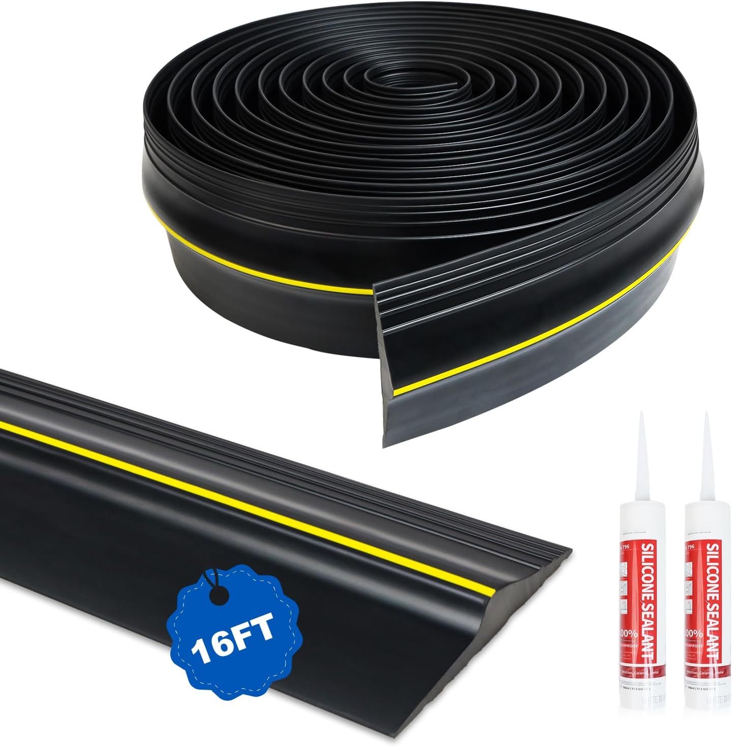 Universal Threshold Seal Strip with Sealants/Adhesive - 16FT Waterproof ...