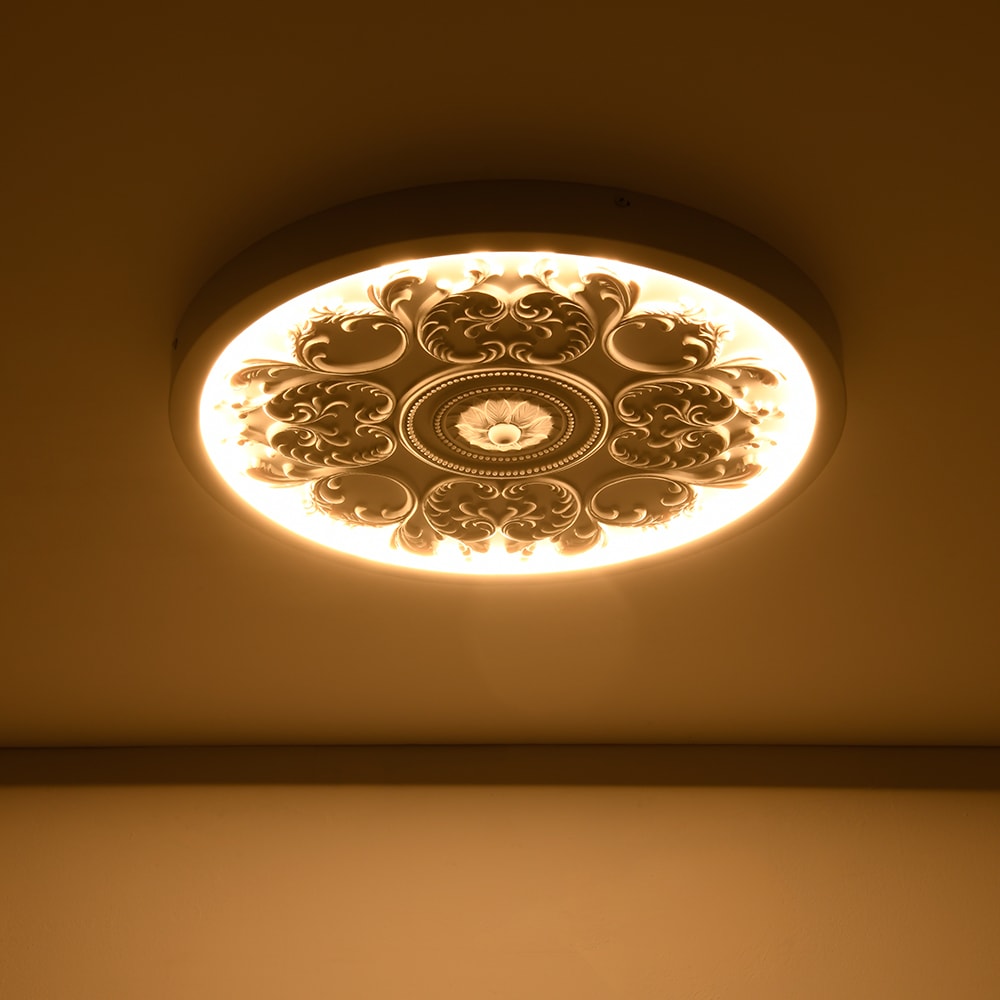 Zicbol 19.09-in Matte White Integrated LED Flush Mount Light in the ...