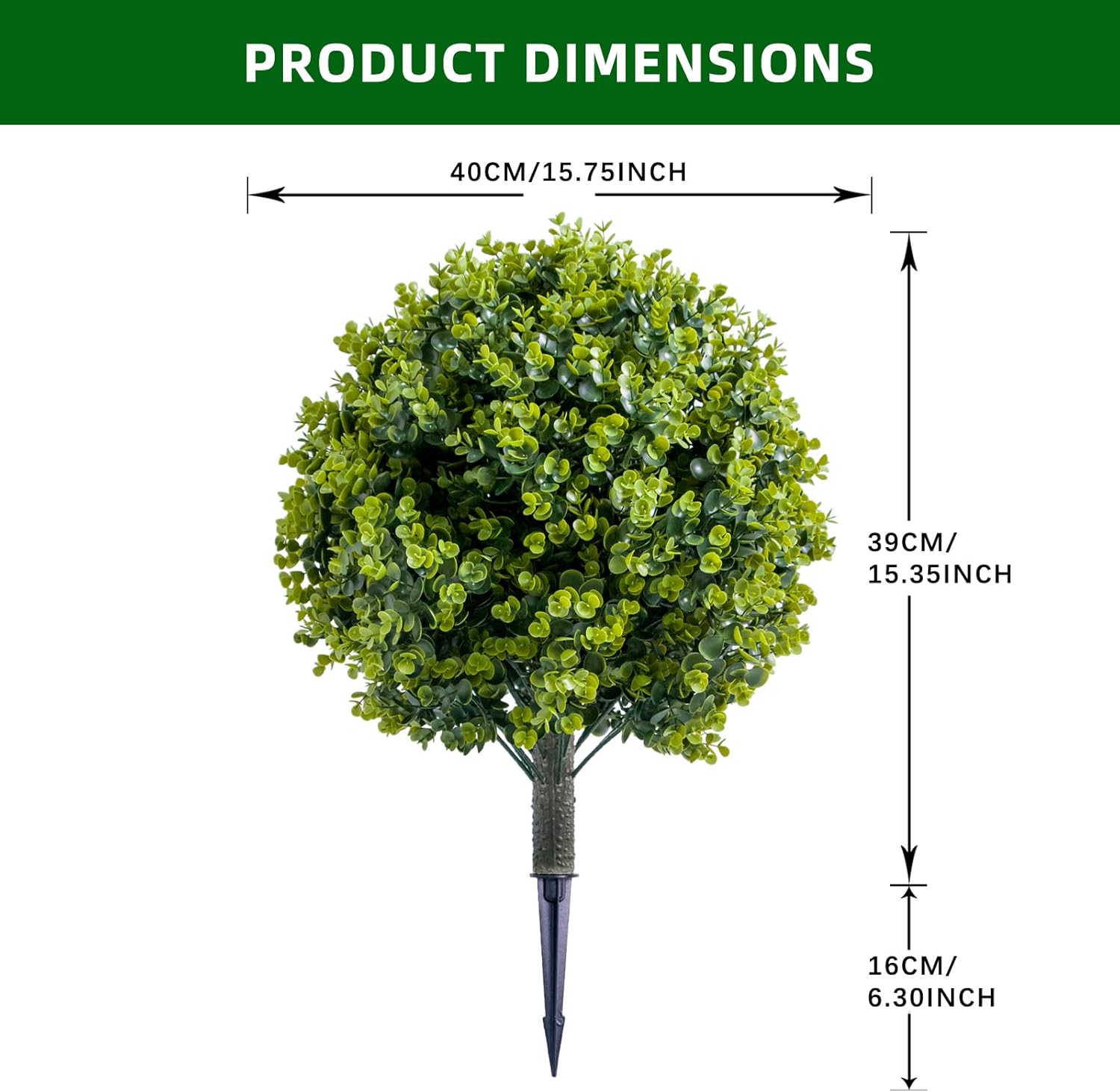 Garvee 23.6 in Artificial Topiary Tree with Ground Spike Artificial ...