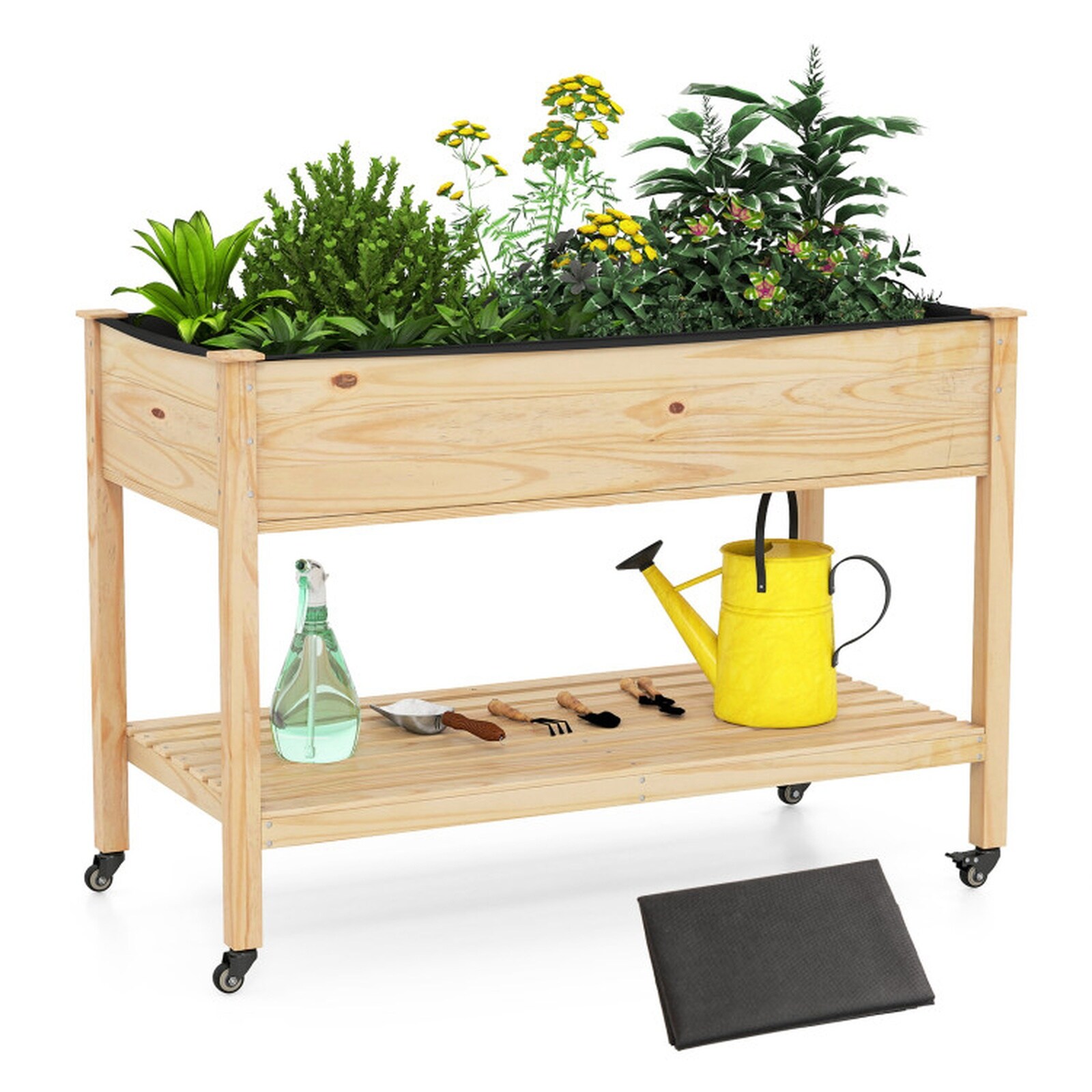 SUGIFT Wheels Raised Planter Boxes at Lowes.com