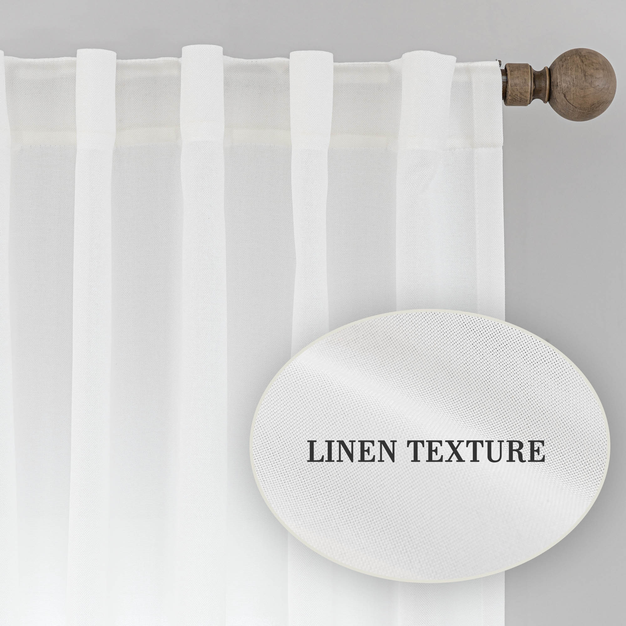 Awesome Home 52-in W x 84-in L White Linen Texture Light Filtering Back ...