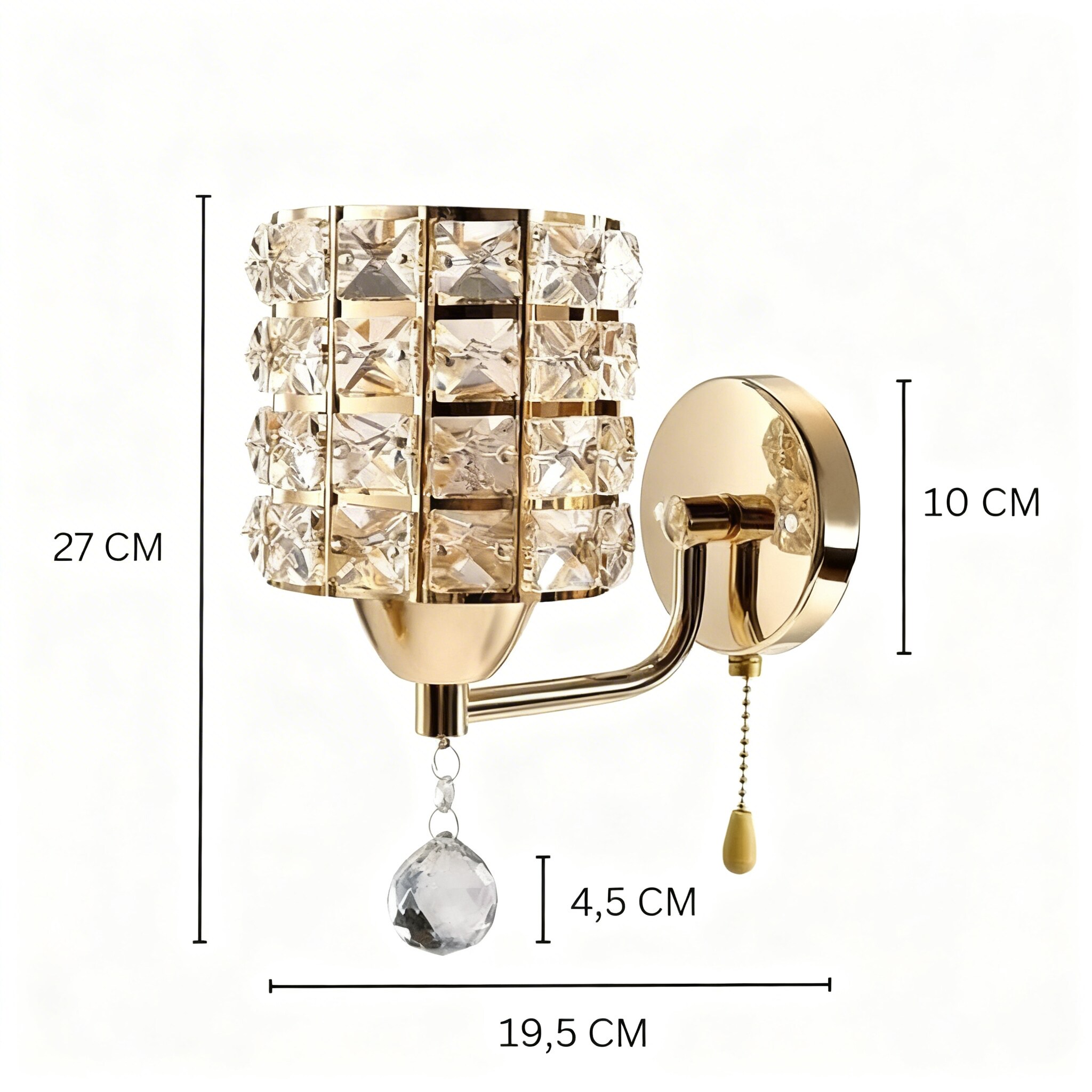 OMOMMD Modern Luxury Crystal Wall Sconces Set Of 2 Hardwired E26 Socket ...