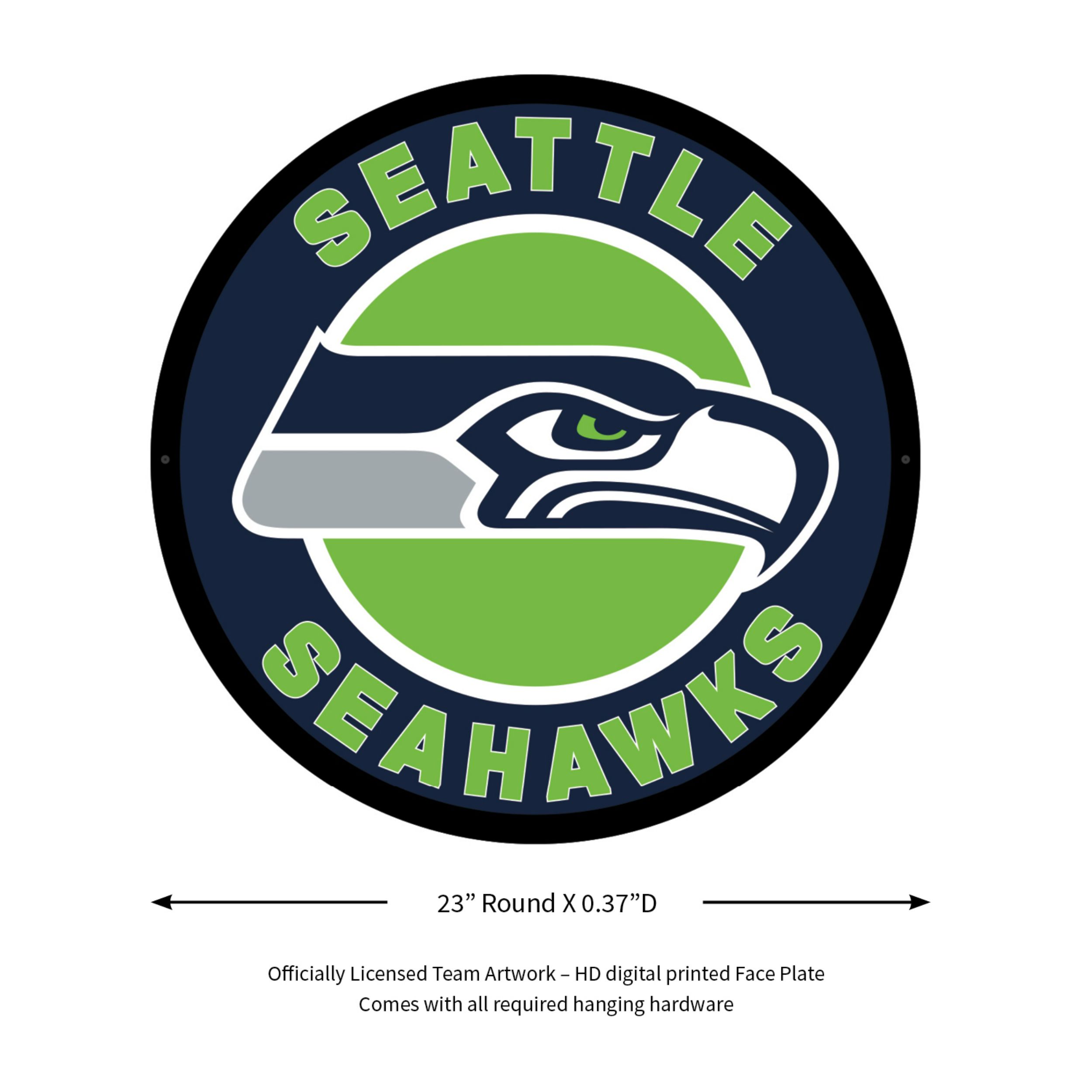 Evergreen Seattle Seahawks NFL Football Large Round Edgelite LED Decor ...