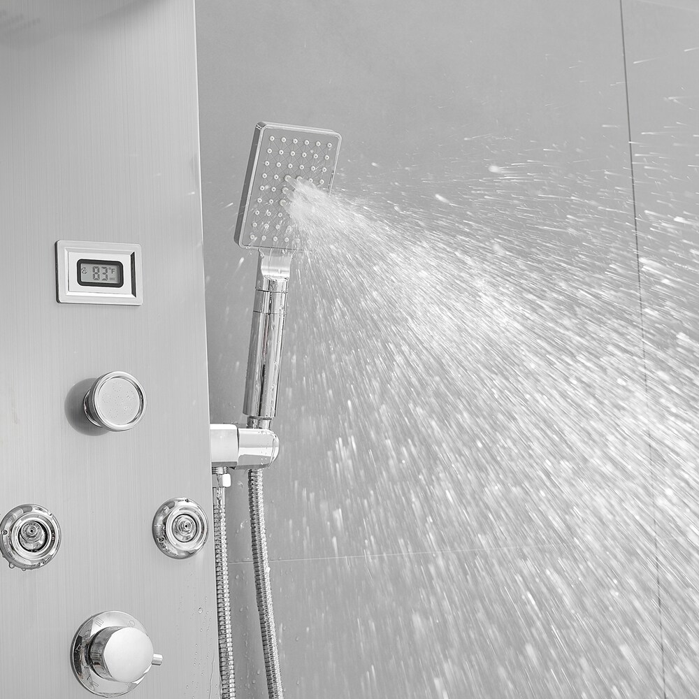 Bwe Chrome Nickel Shower Panel System With 3 Way Diverter Valve Included In The Shower Systems