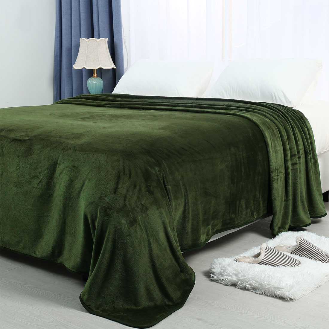 Unique Bargains Flannel Fleece Blanket Soft Lightweight Warm Fuzzy ...