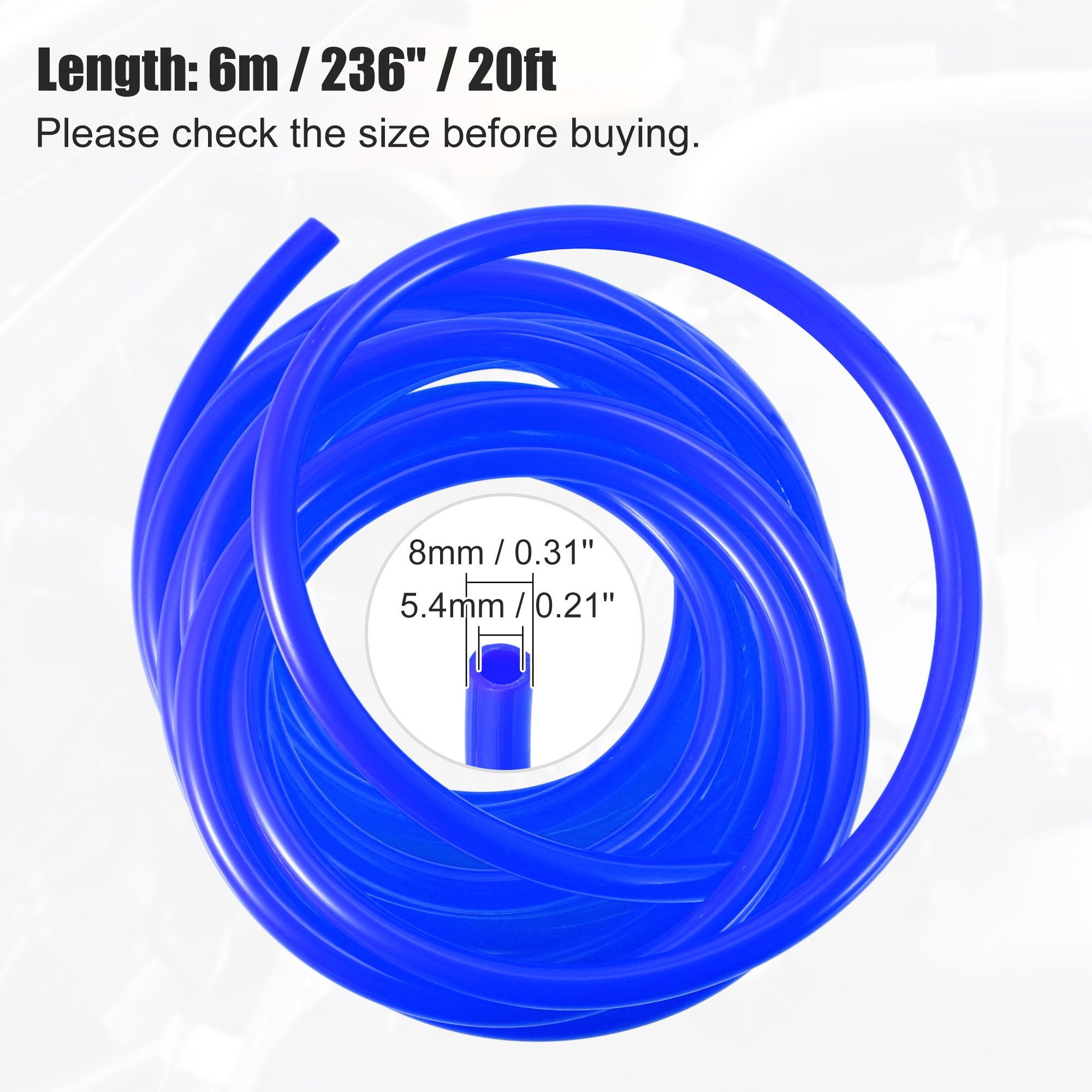 Unique Bargains 0.31 Inchx236 Inch 8mm x 6m Tubing Carburetor Fuel Vent ...
