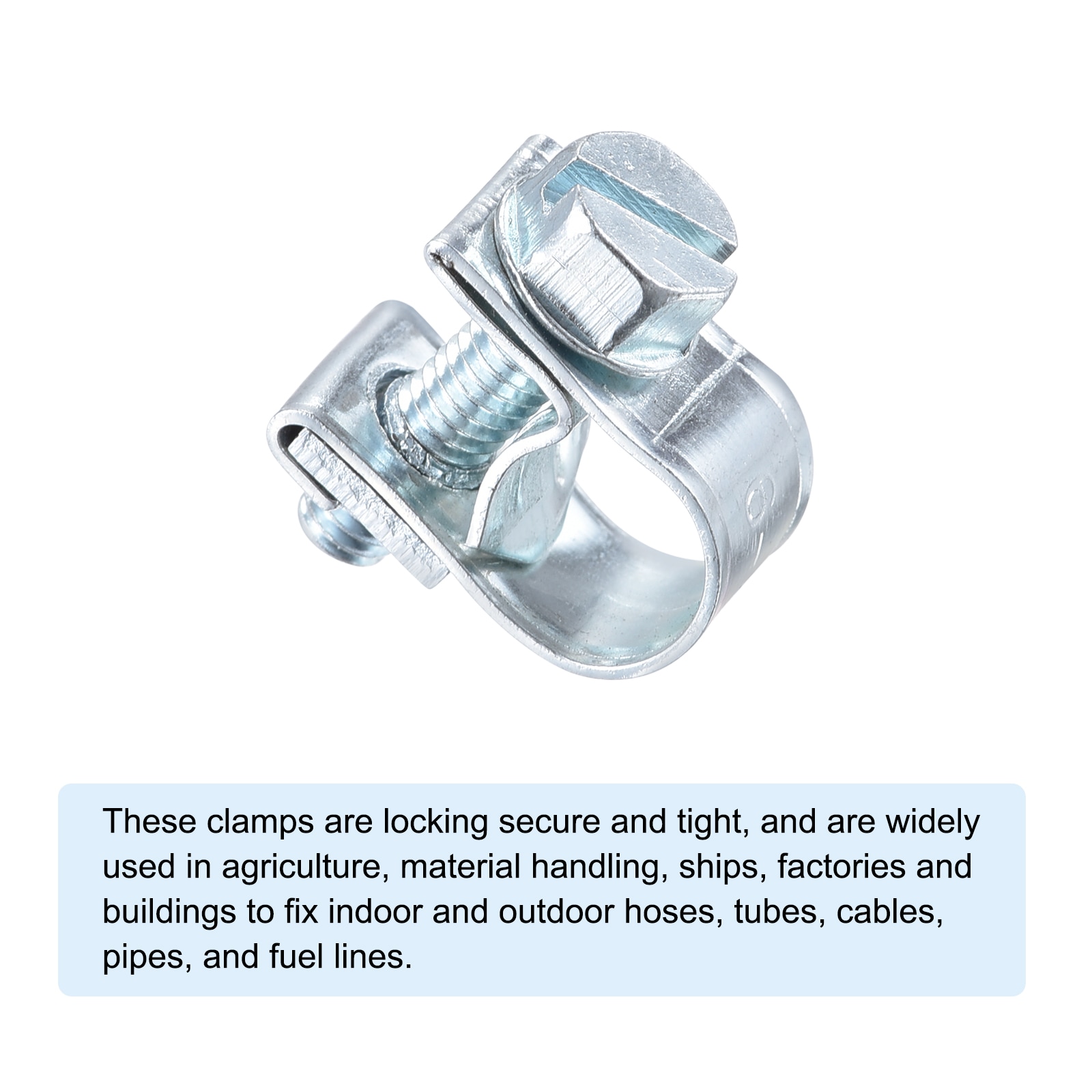 Unique Bargains 6-8mm Mini Fuel Injection Hose Clamp Zinc Plated Steel ...