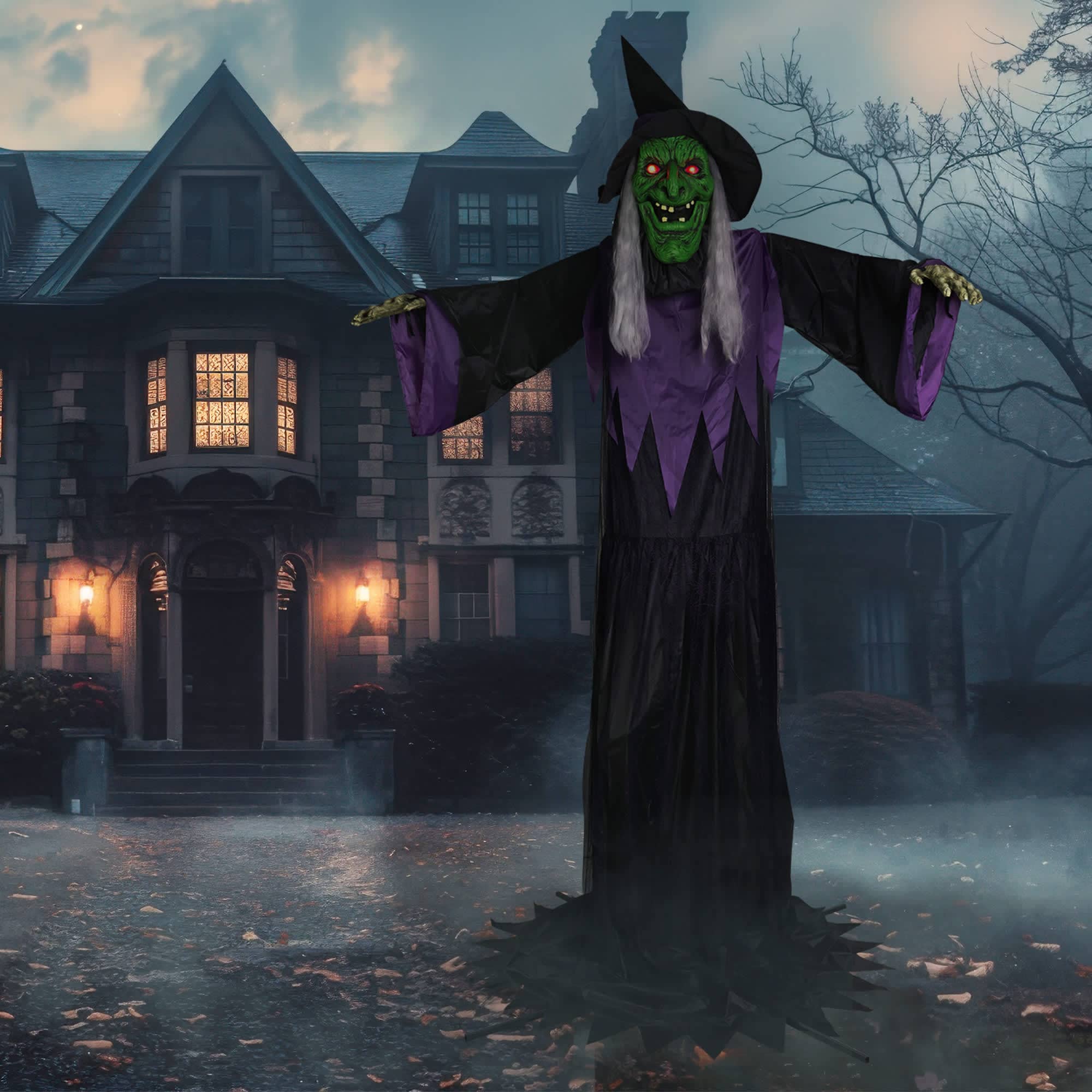 Northlight Huge Lighted and Animated Talking Witch Commercial Outdoor ...