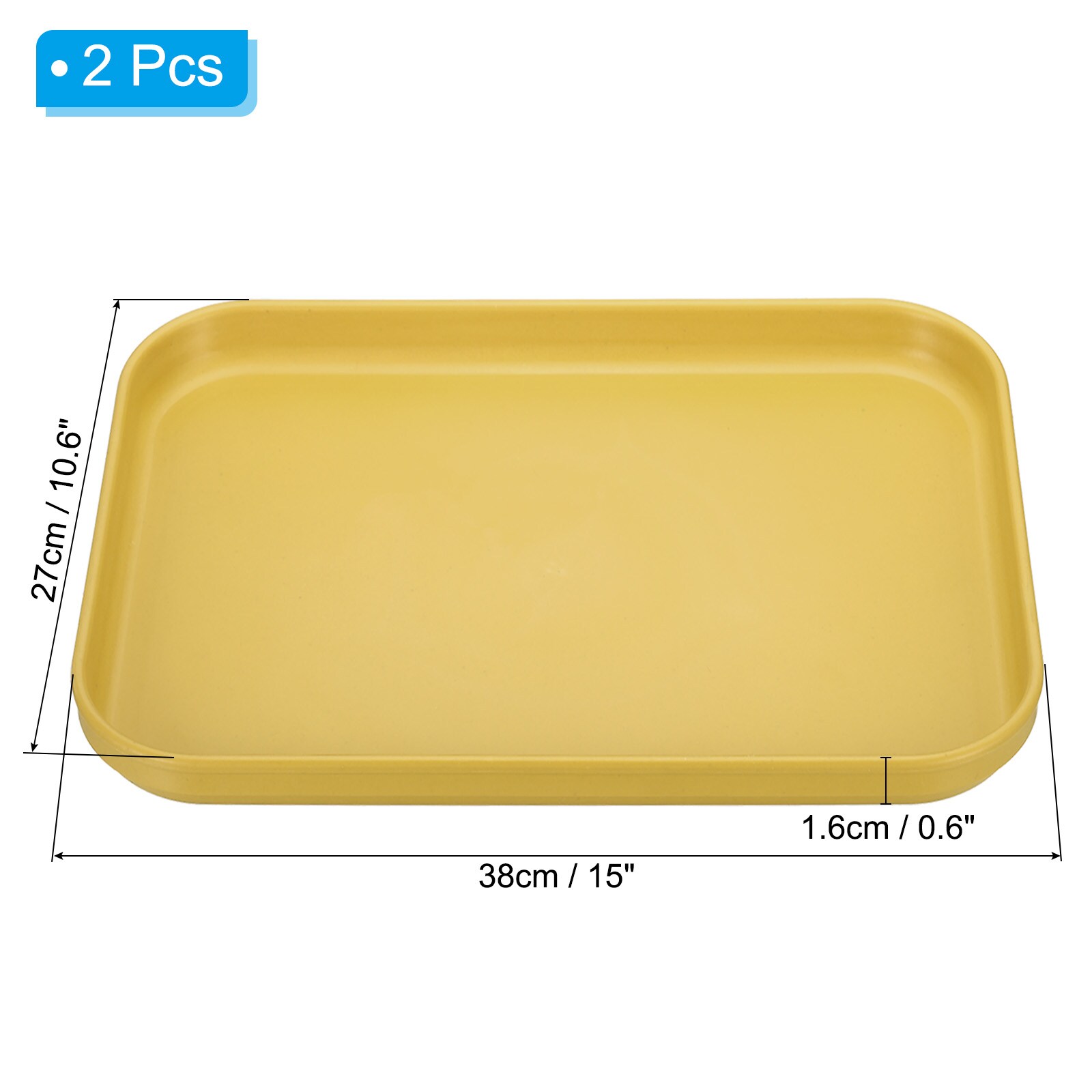 PATIKIL Plastic Fast Food Serving Tray 2 Pcs 15Inch x 10.6Inch Reusable ...