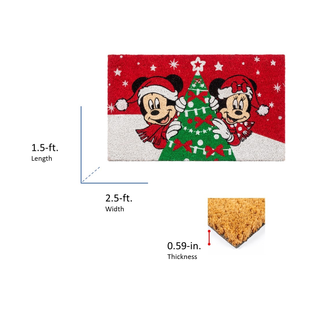 Disney 18-in x 30-in multicolor Coir Non-Slip Grip Indoor or outdoor ...