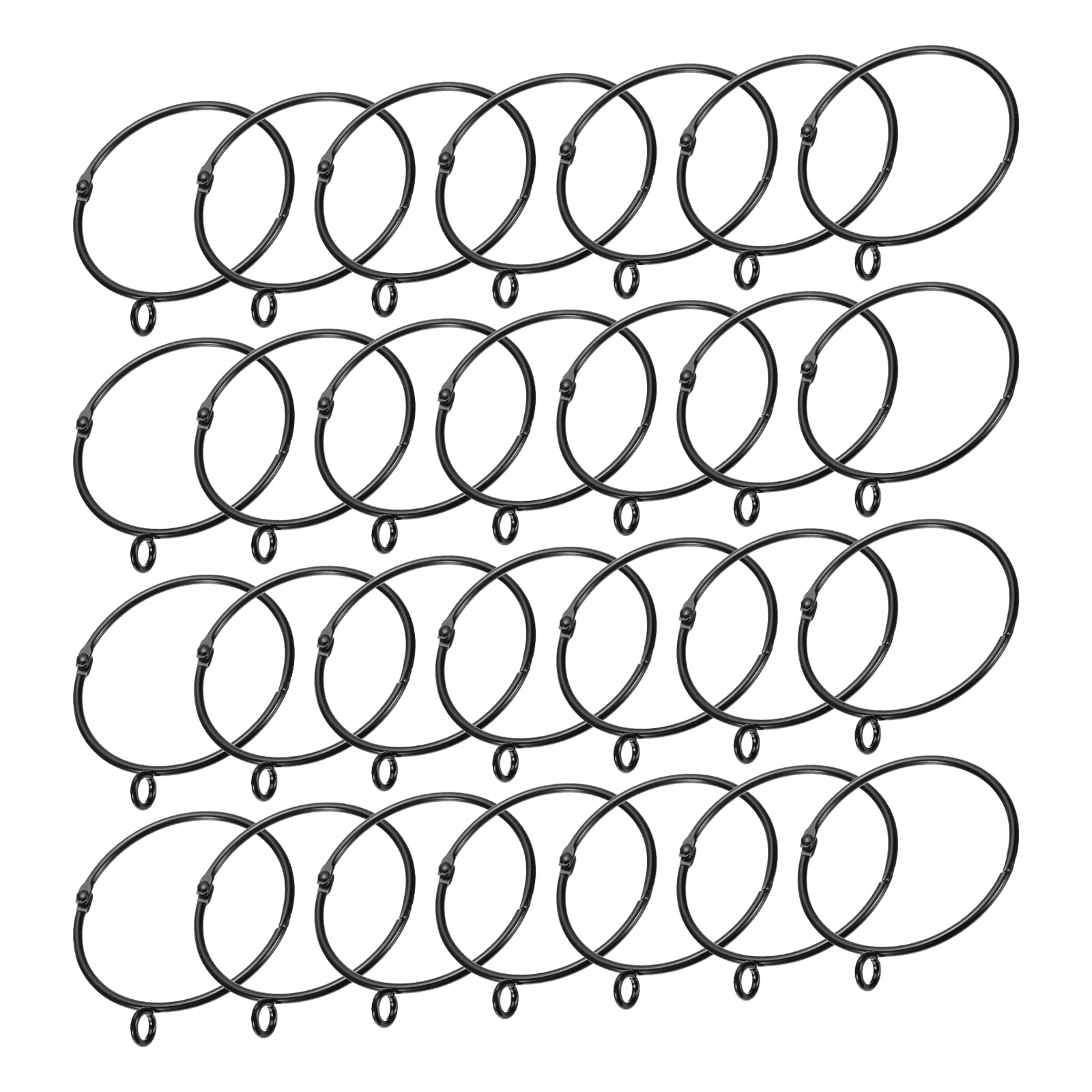 Unique Bargains 28pcs Openable Curtain Rings Metal Eyelet Hangers Ring ...